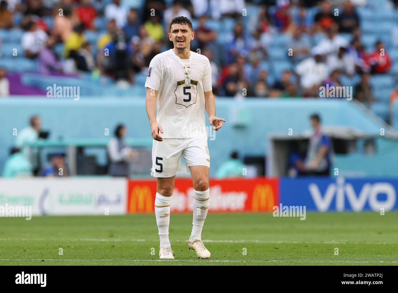 Milos Veljkovic of Serbia seen during the FIFA World Cup Qatar 2022 ...