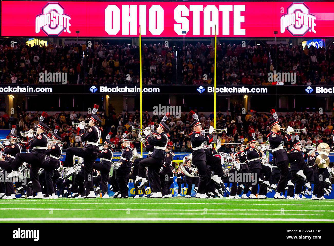 ARLINGTON, TX - DECEMBER 29: The Ohio State Marching performs pregame ...