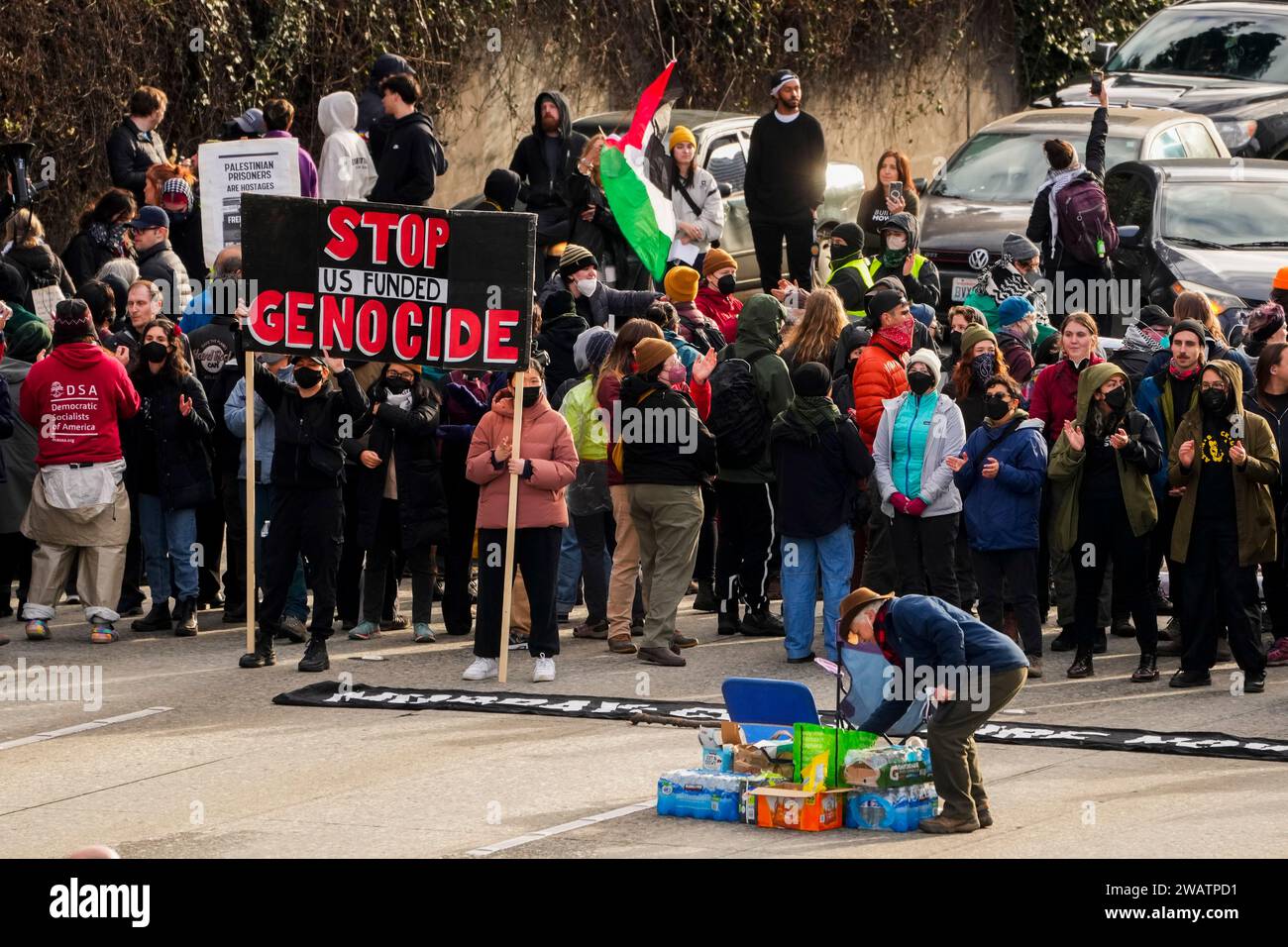Protesters calling for a cease-fire in the Israel-Hamas war wave ...