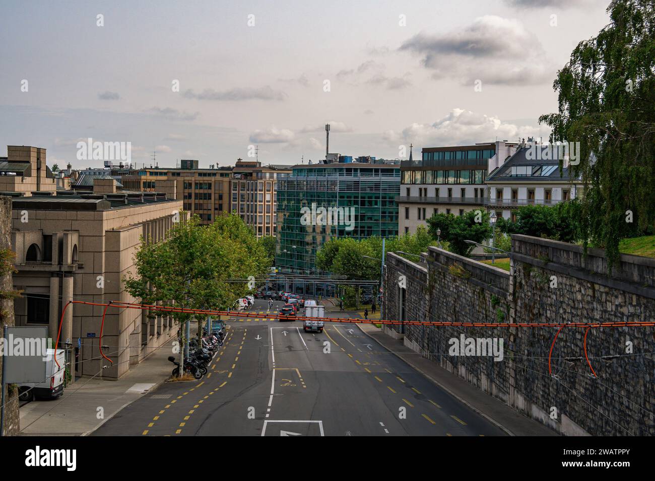 Geneva, Switzerland - September 8 2023: Urban street view of downtown ...