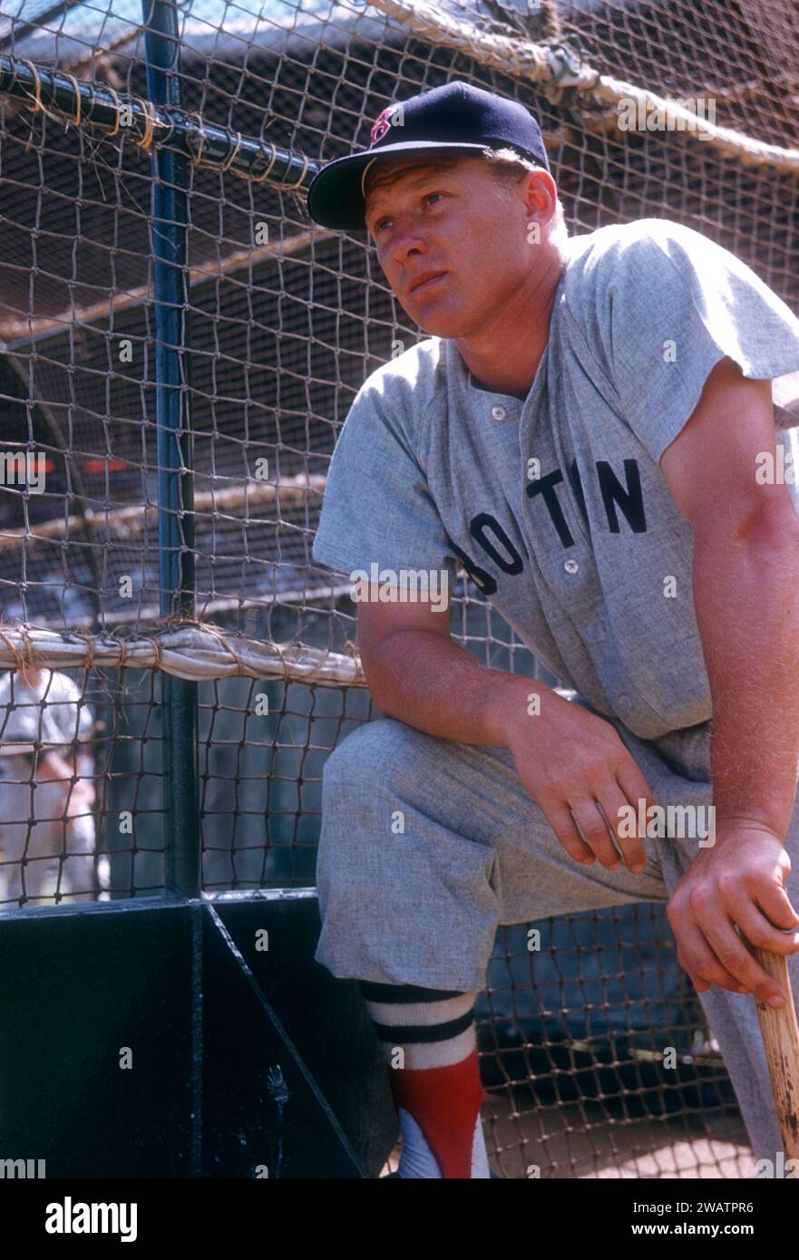 VERO BEACH, FL - MARCH, 1956: Jackie Jensen #4 of the Boston Red Sox ...