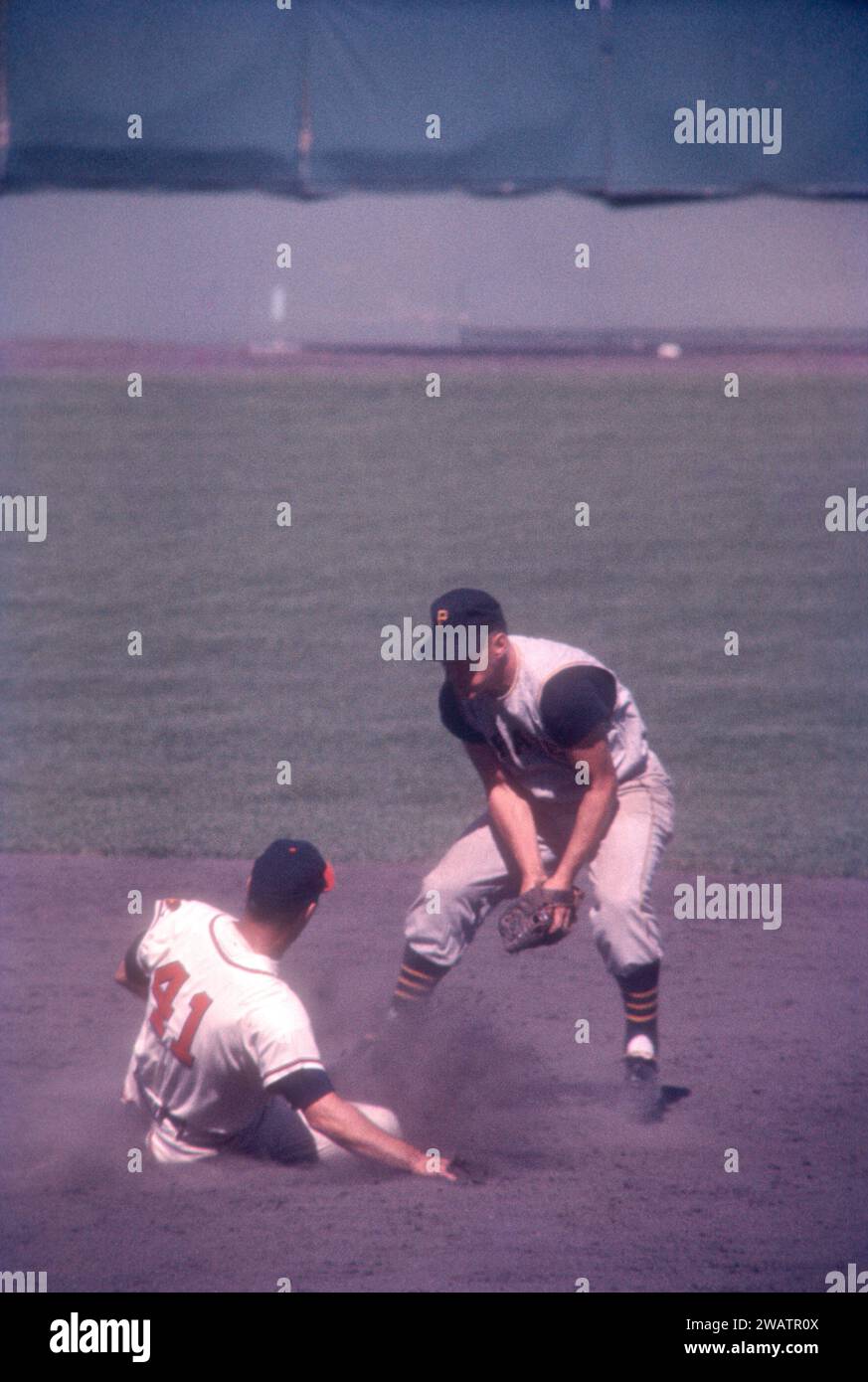MILWAUKEE, WI - JULY 4: Dick Groat #24 of the Pittsburgh Pirates tries ...