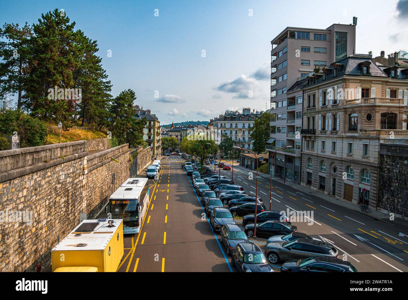 Geneva, Switzerland - September 8 2023: Urban street view of downtown ...