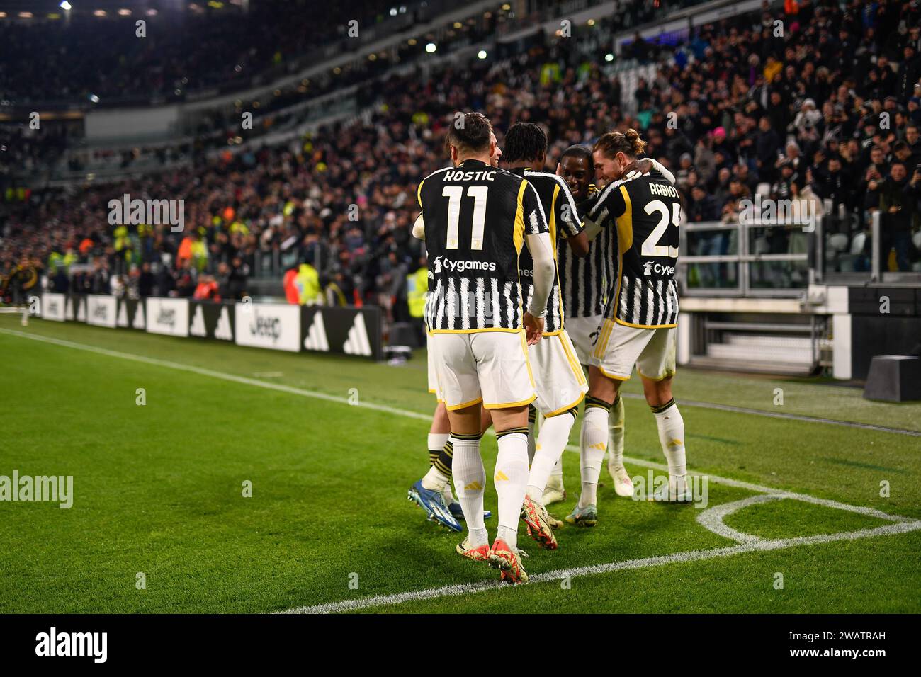 Juventus celebrates for an goal during the Coppa Italia match between ...