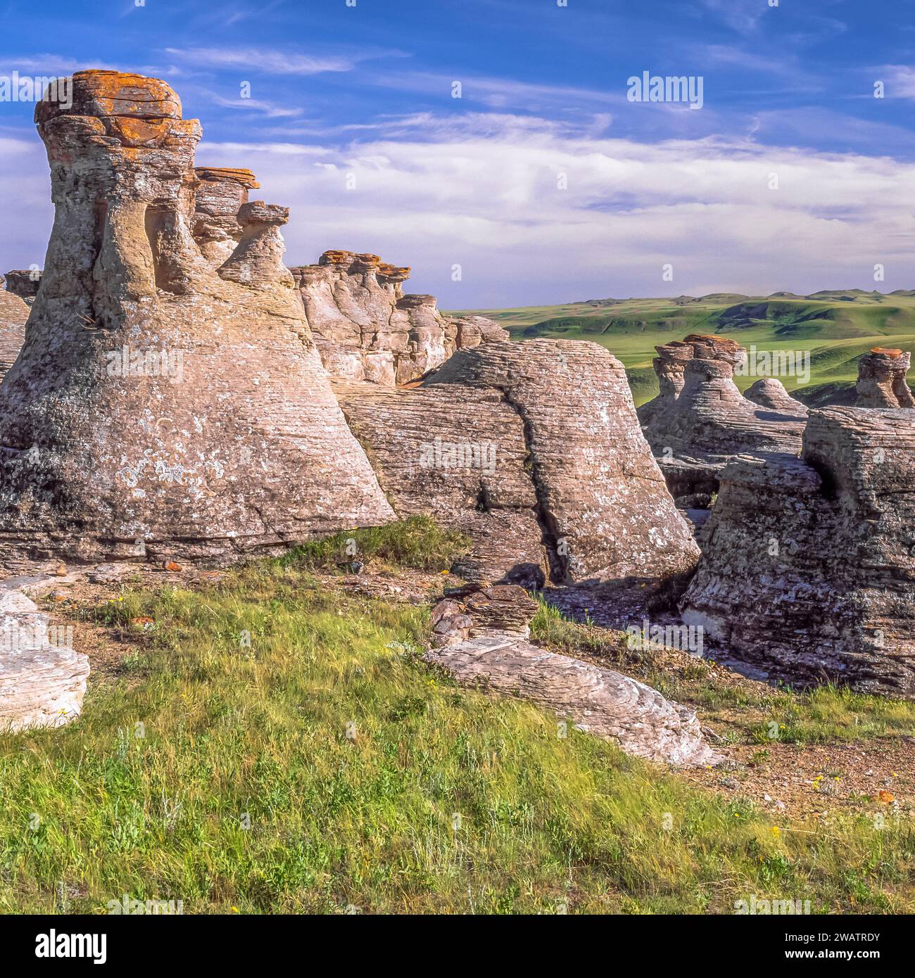 jerusalem rocks above the prairie near sweetgrass, montana Stock Photo ...