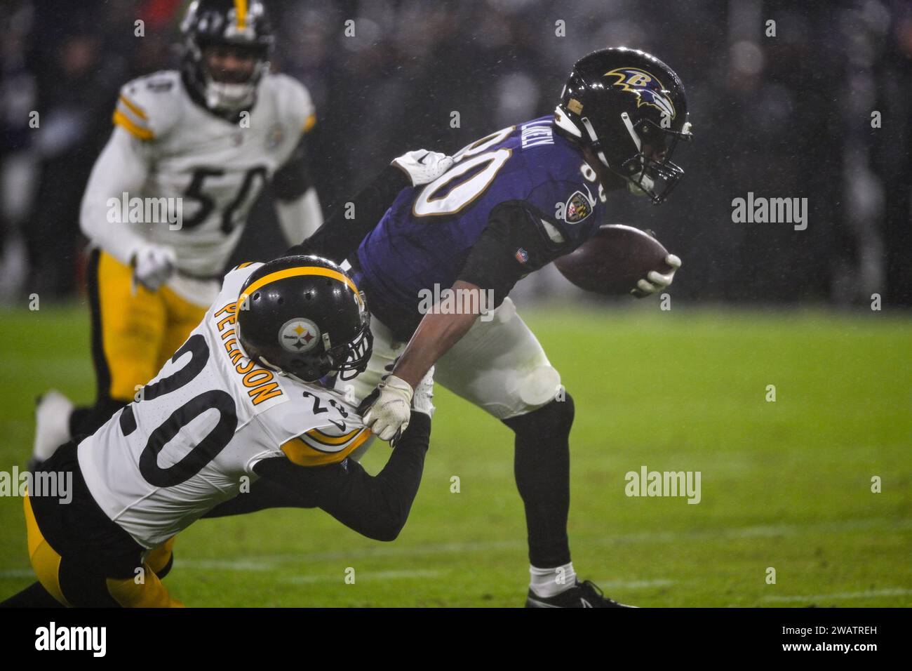 Baltimore, United States. 06th Jan, 2024. Baltimore Ravens tight end ...