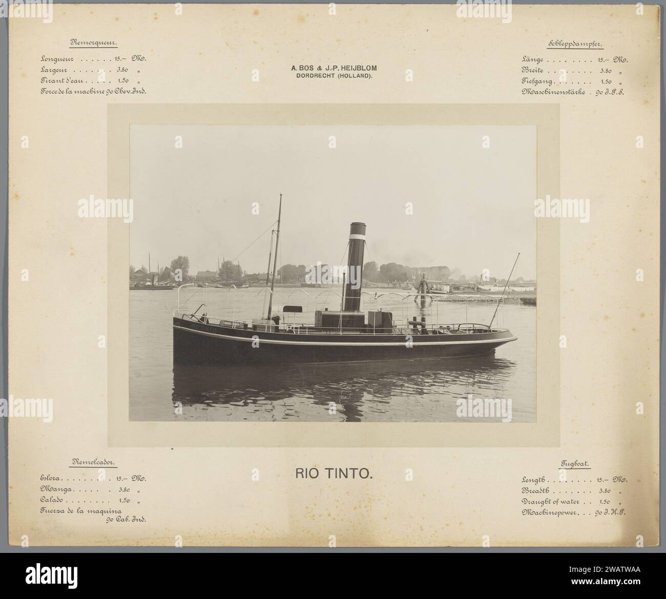 Rio Tinto, Henry Jacobus, c. 1900 - c. 1910 photograph Tugboat Rio ...