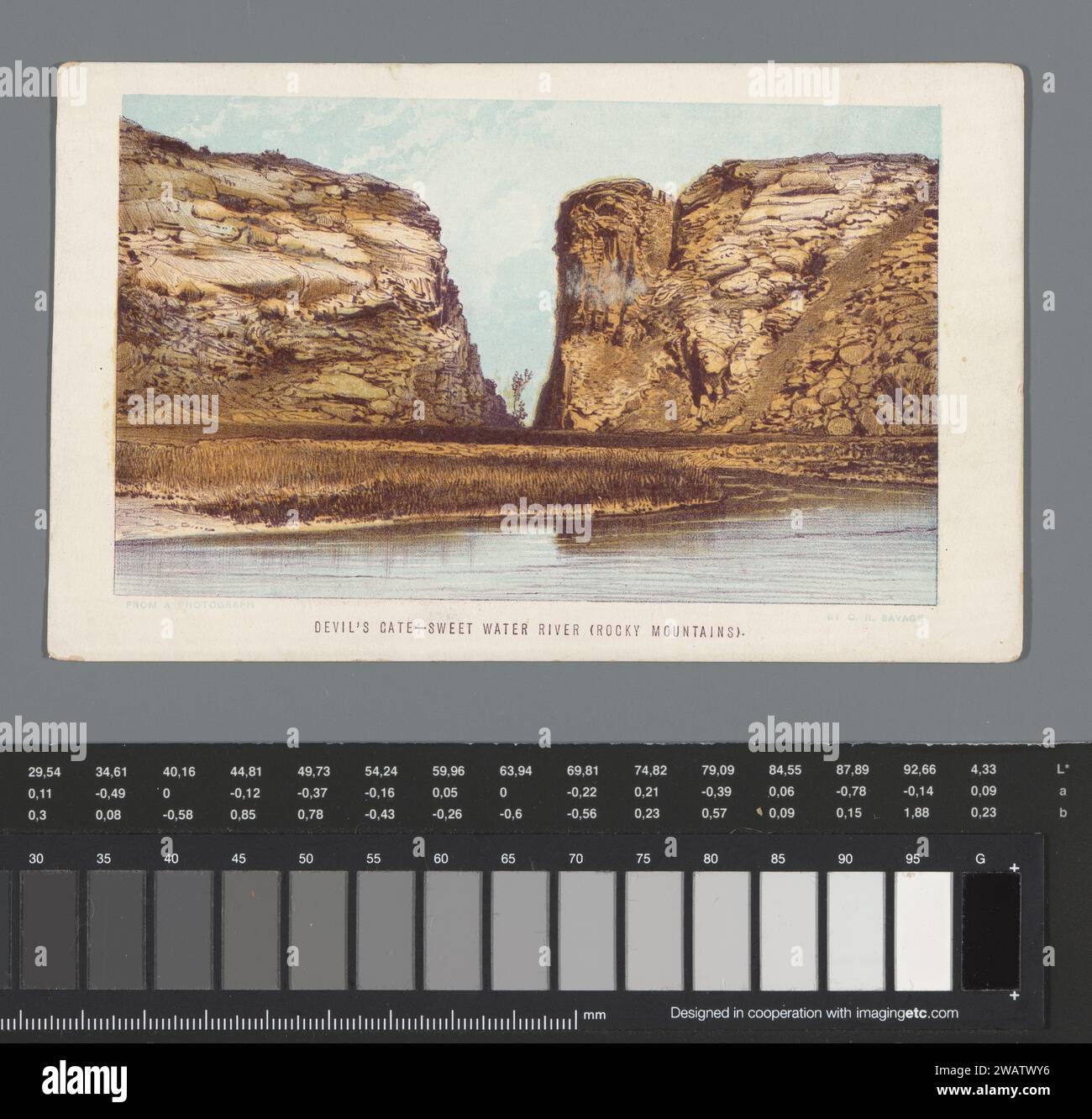 Devil's Gate bij Sweetwater River, Wyoming, anonymous, after Charles ...