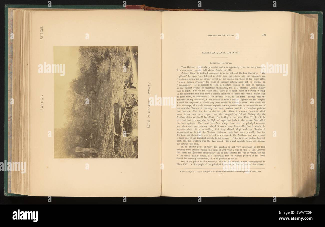 Ruin of the southern gate of Torana at the large Stoepa in Sanchi ...