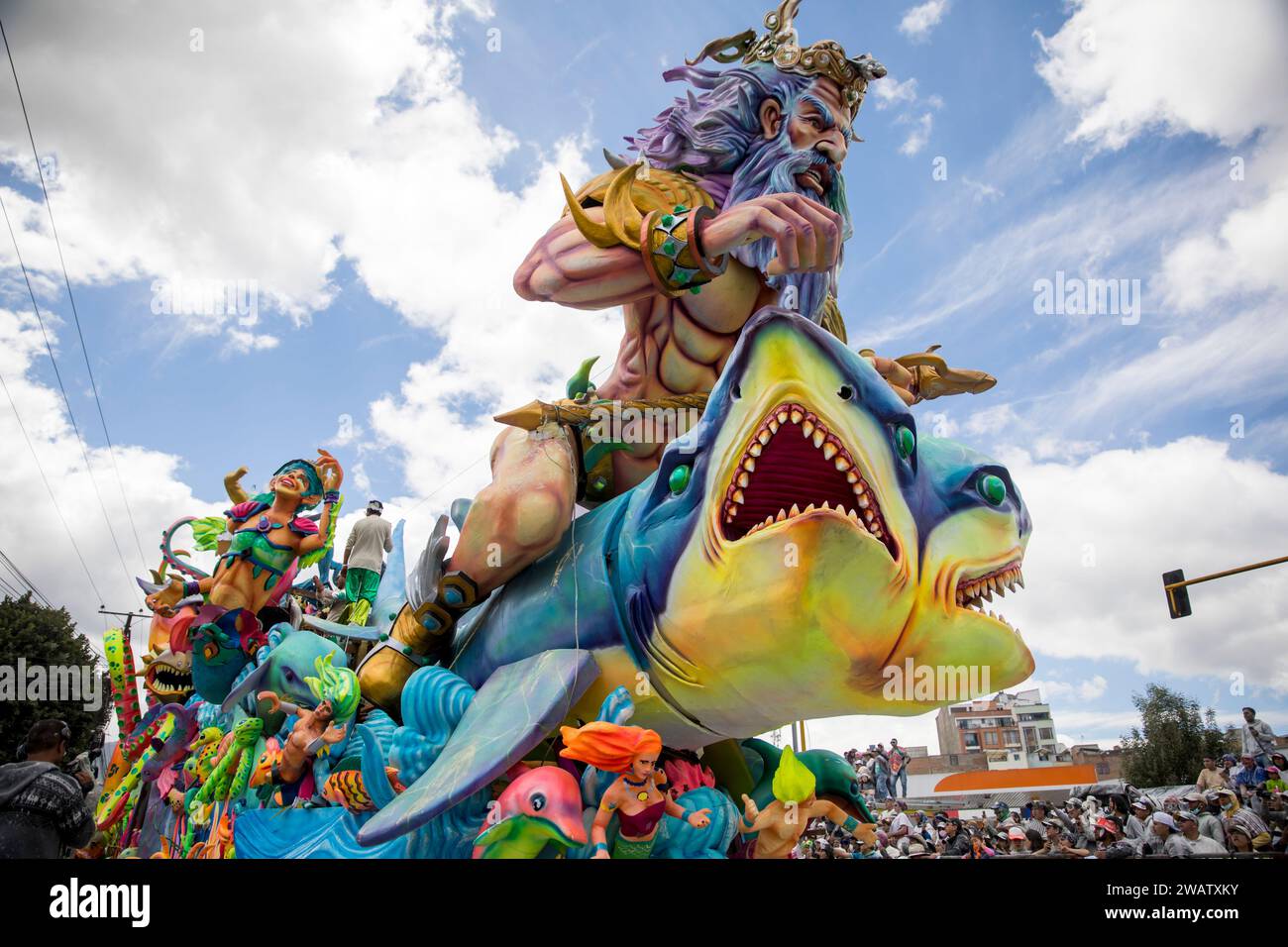 06 January 2024, Colombia, Pasto: People take part in the "Desfile ...