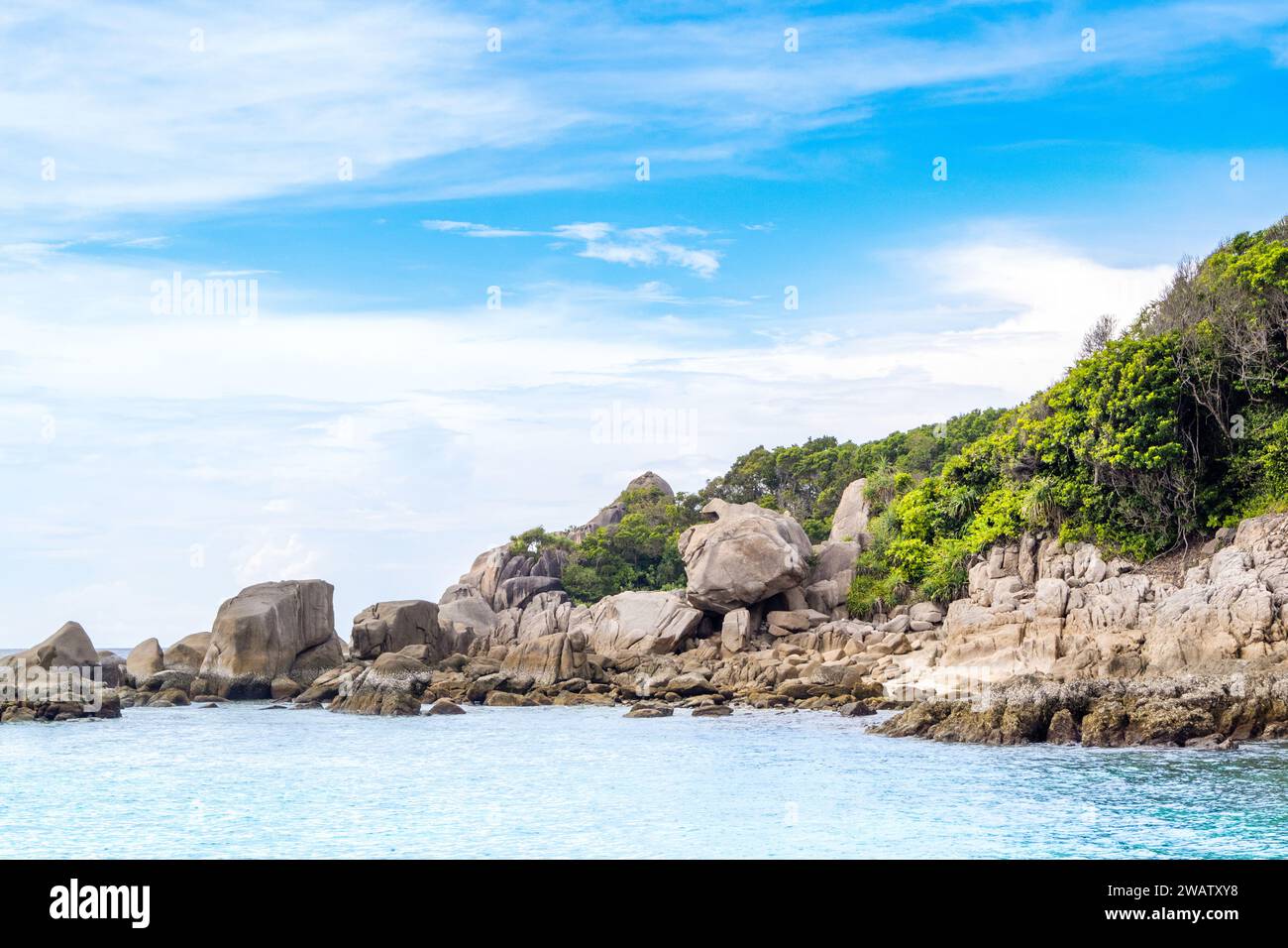 The rocky shore of the Similan Islands in Thailand - most famous ...
