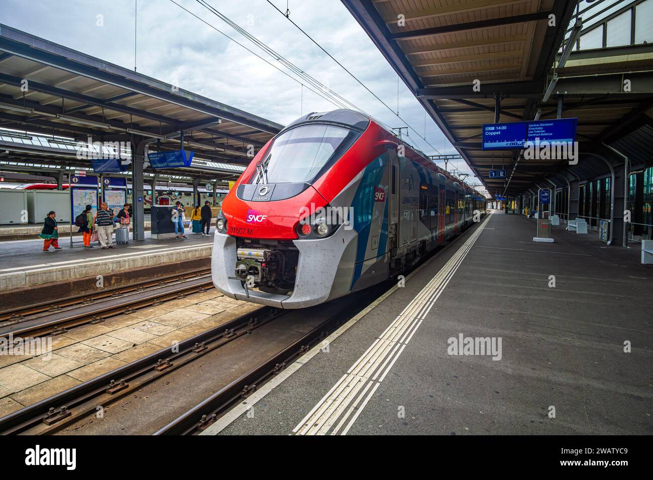 Geneva, Switzerland - September 8 2023: Geneve Cornavin railway station ...