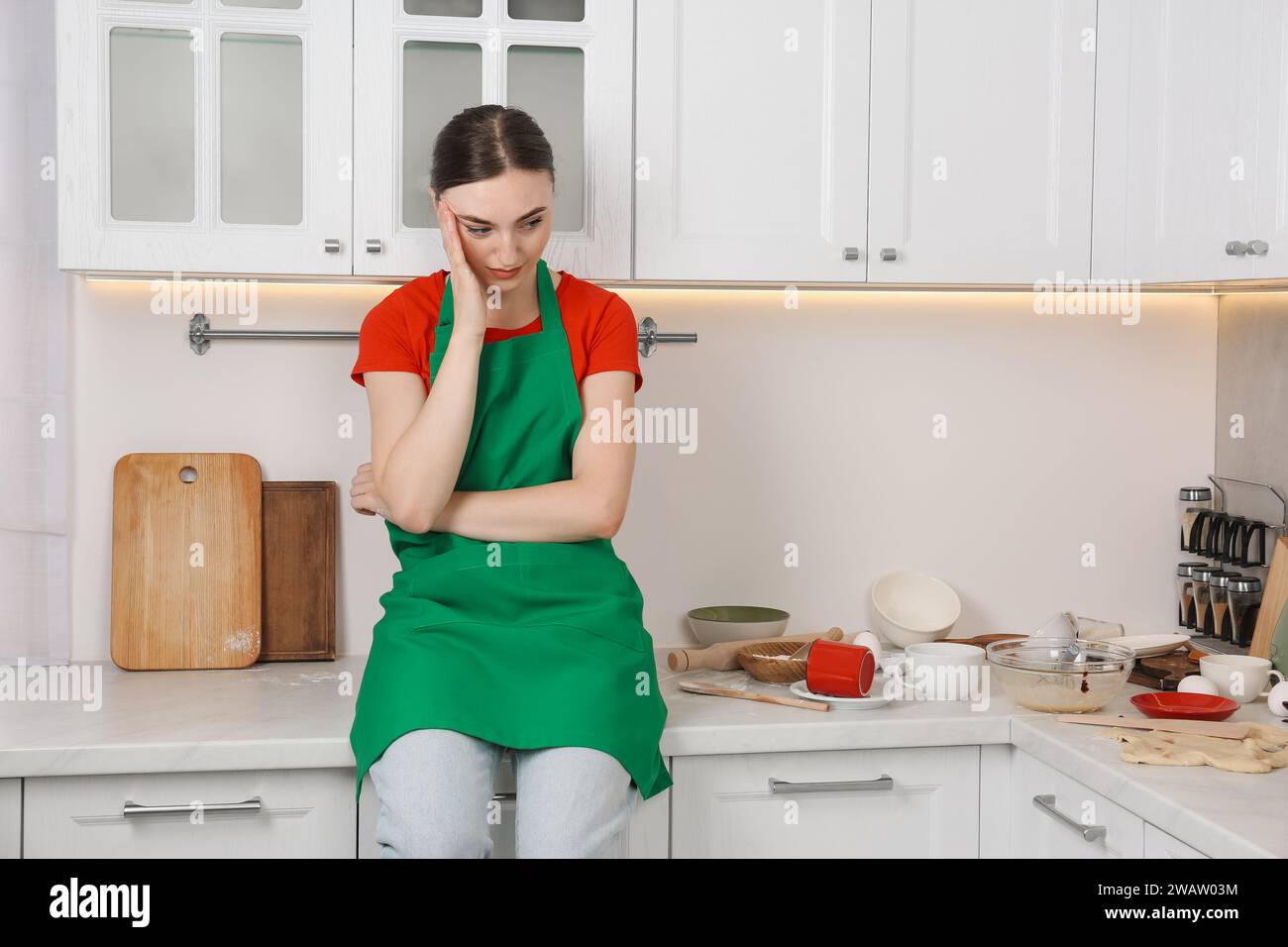Woman domestic chores upset hi-res stock photography and images - Alamy
