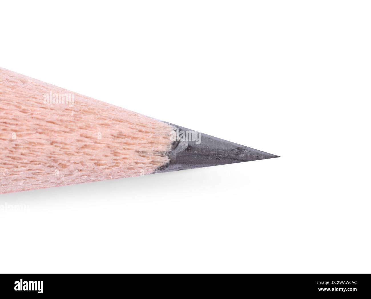 Sharp graphite pencil isolated on white, top view. Macro photo Stock ...