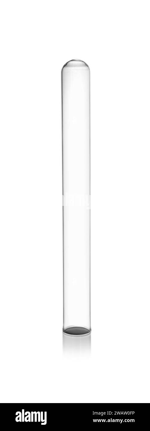 Empty glass test tube isolated on white Stock Photo - Alamy