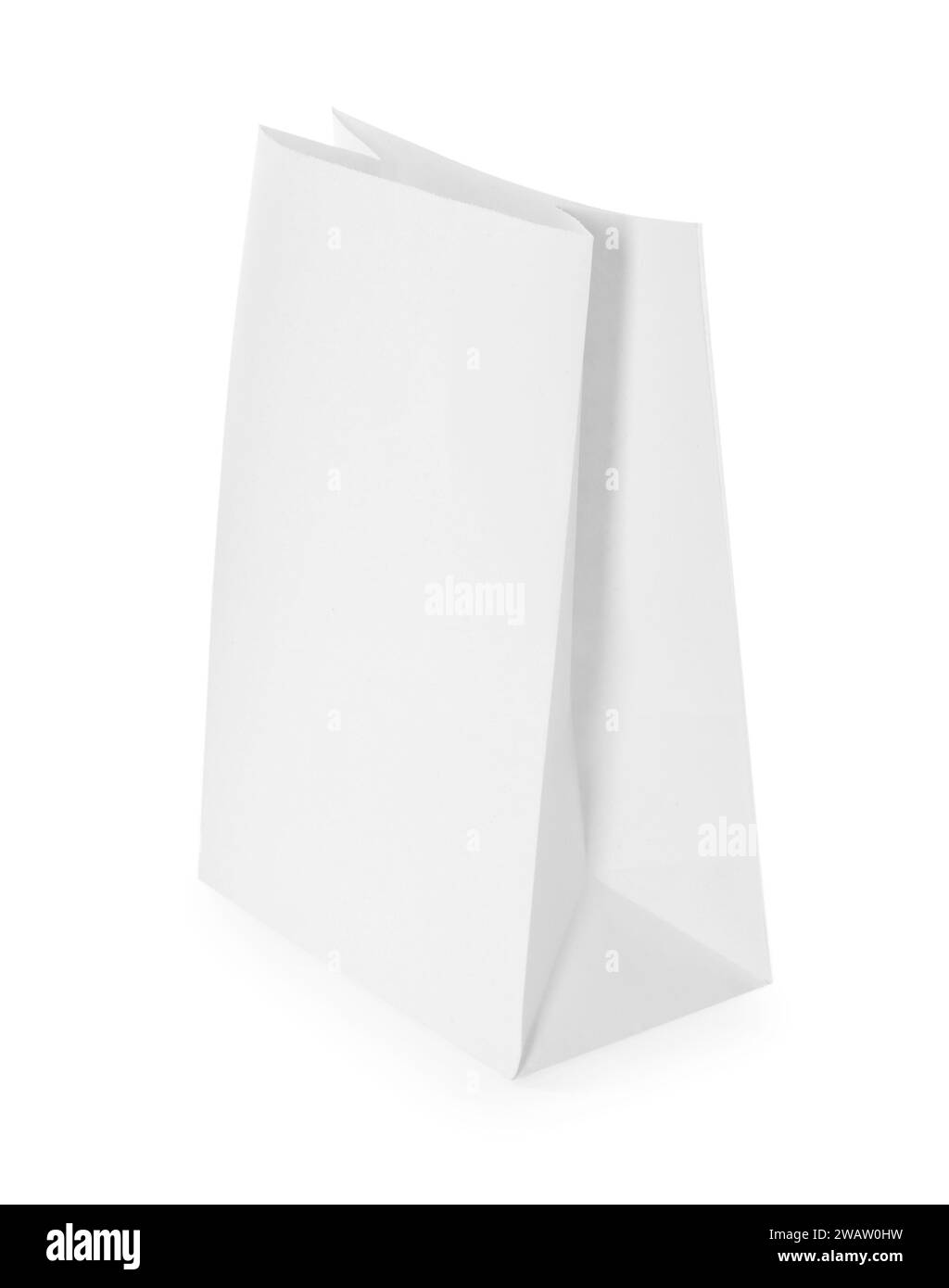 One new paper bag isolated on white Stock Photo - Alamy