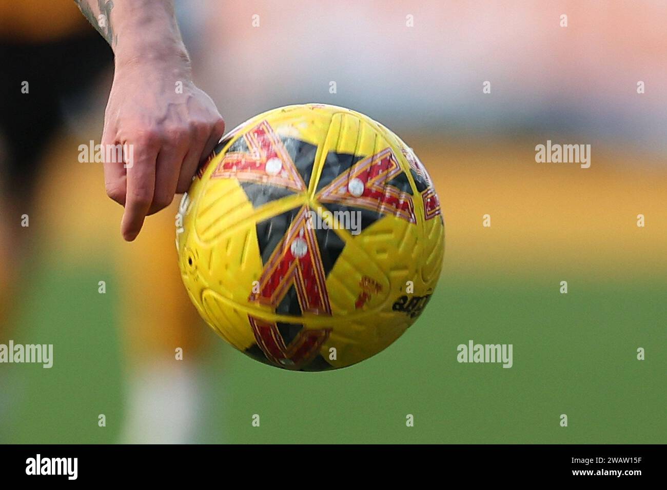Newport, UK. 06th Jan, 2024. A detailed view of a handball, hand ...