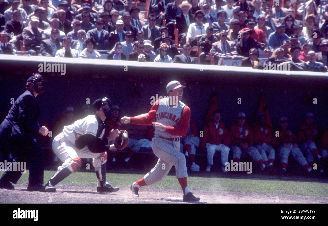 SAN FRANCISCO, CA - MAY 30: Gus Bell #25 of the Cincinnati Reds swings ...