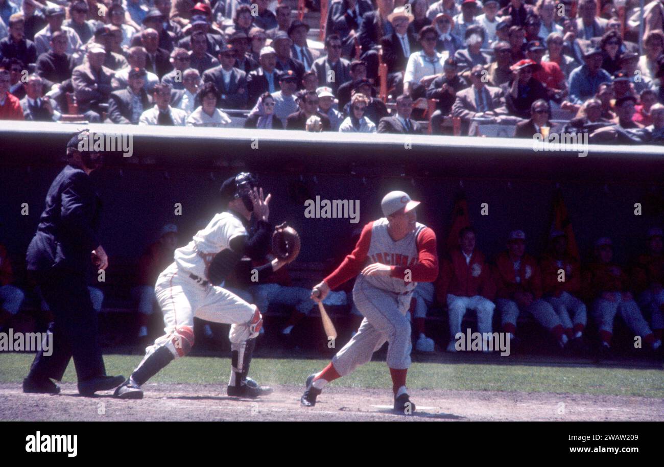 SAN FRANCISCO, CA - MAY 30: Gus Bell #25 of the Cincinnati Reds swings ...