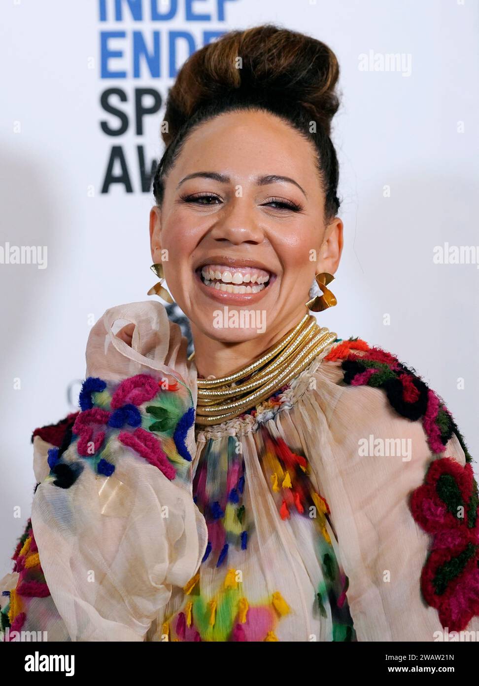 Cassandra Blair poses at the 2024 Spirit Awards Nominees Brunch at ...