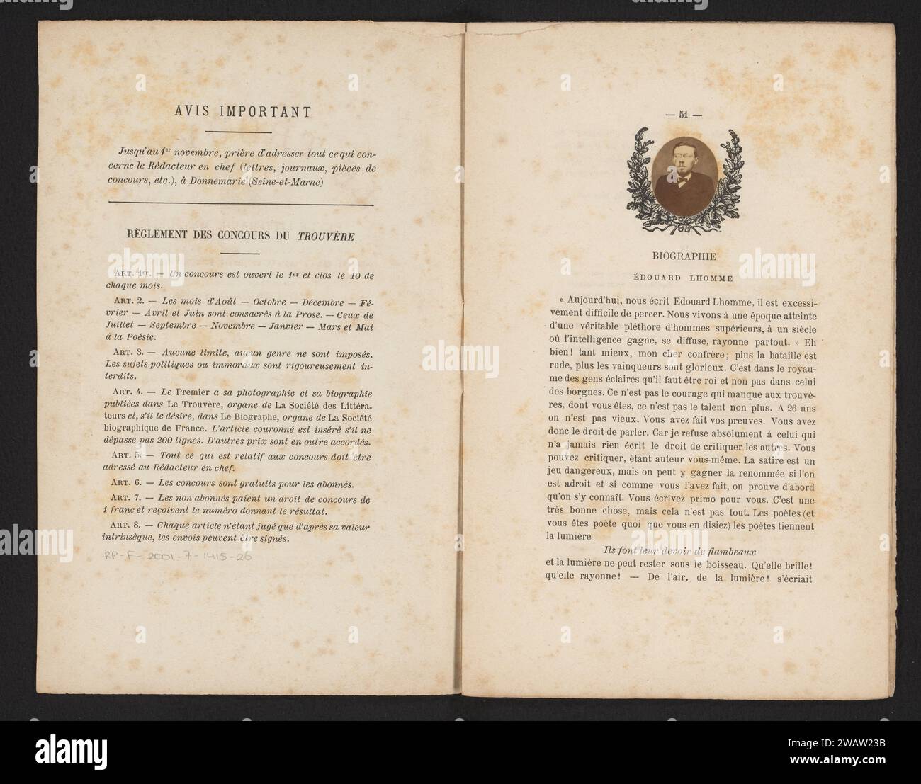 Le Trouvère no 27, 1886 book paper. photographic support printing ...