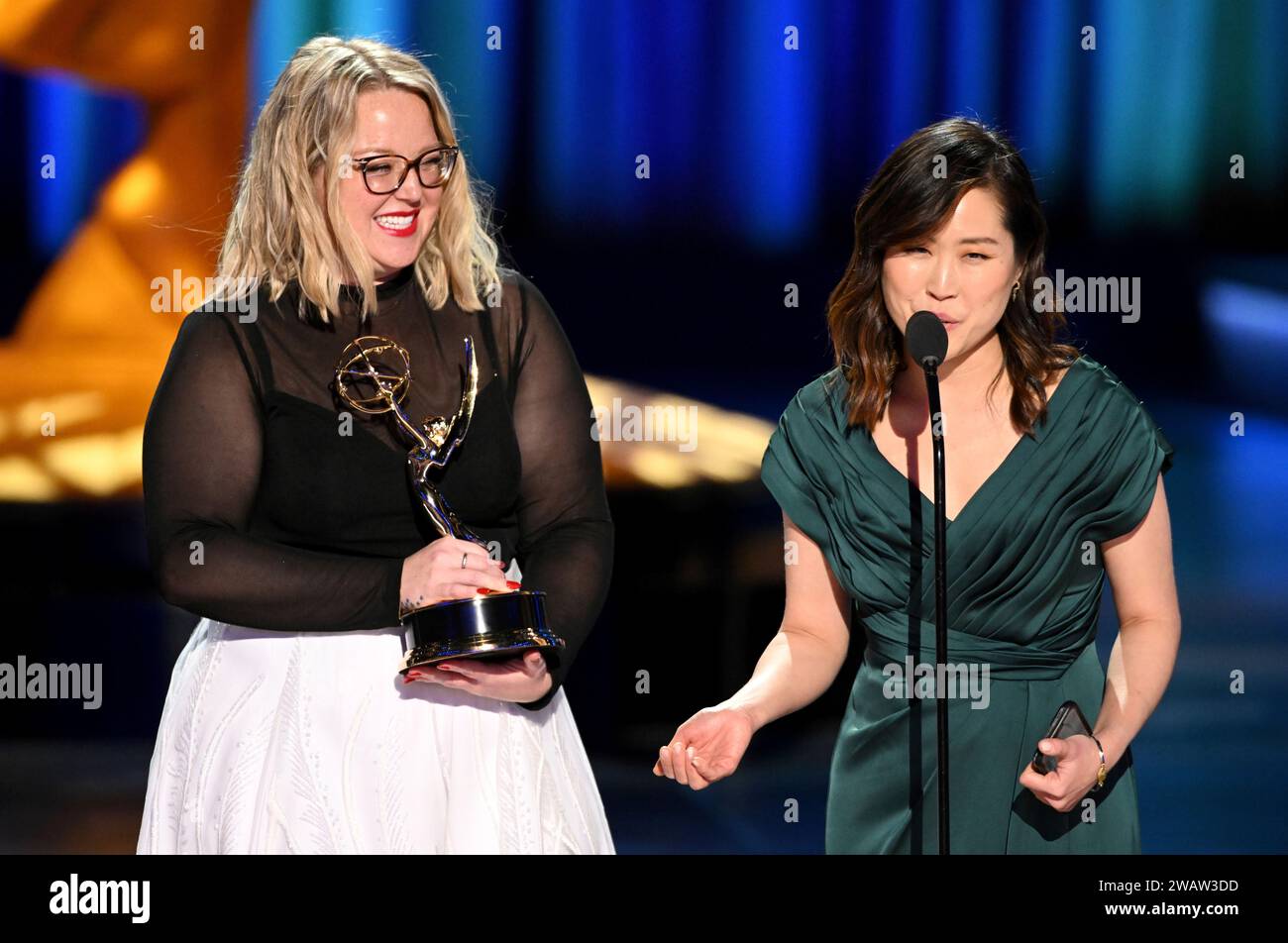 Claire Koonce and Charlene Lee accept the Emmy for outstanding casting ...