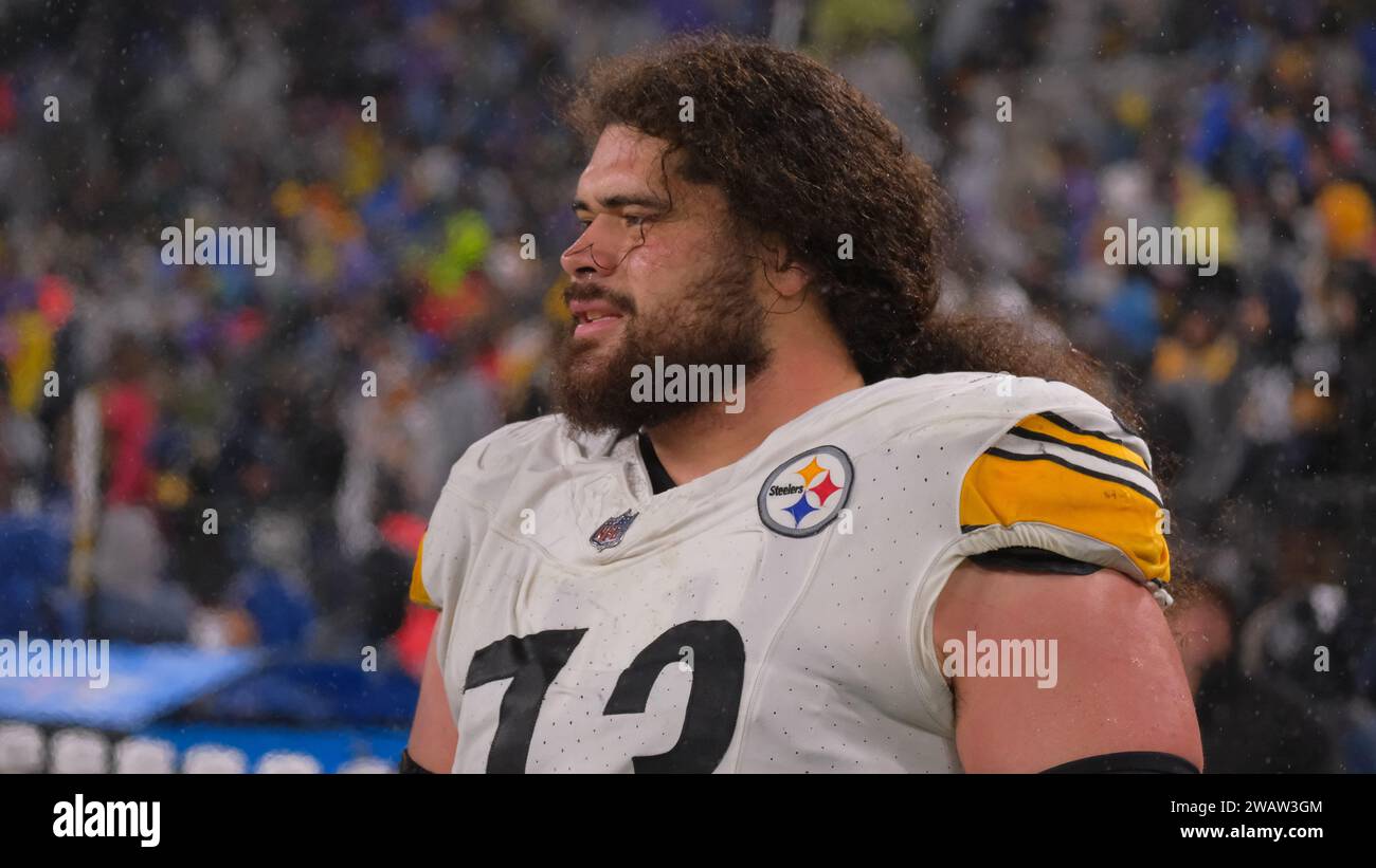 Baltimore, MD, USA. 06th Jan, 2024. Isaac Seumalo #73 during the ...