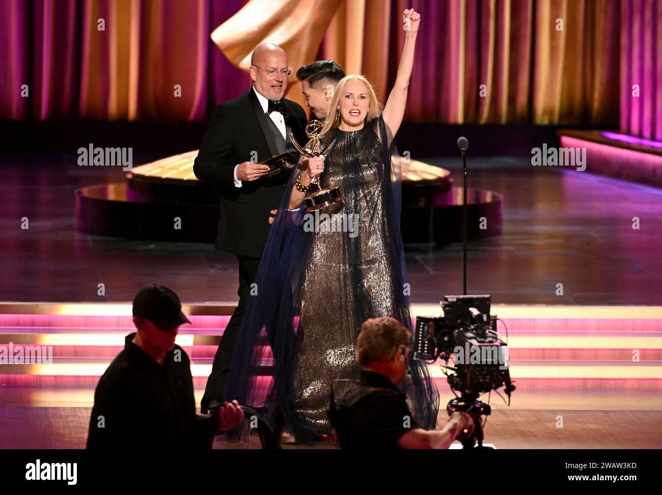 Derek Sullivan and Denise Wingate accept the Emmy for outstanding ...