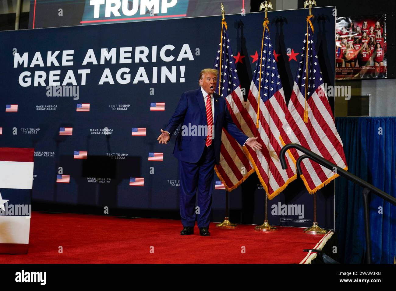 Republican presidential candidate former President Donald Trump arrives ...