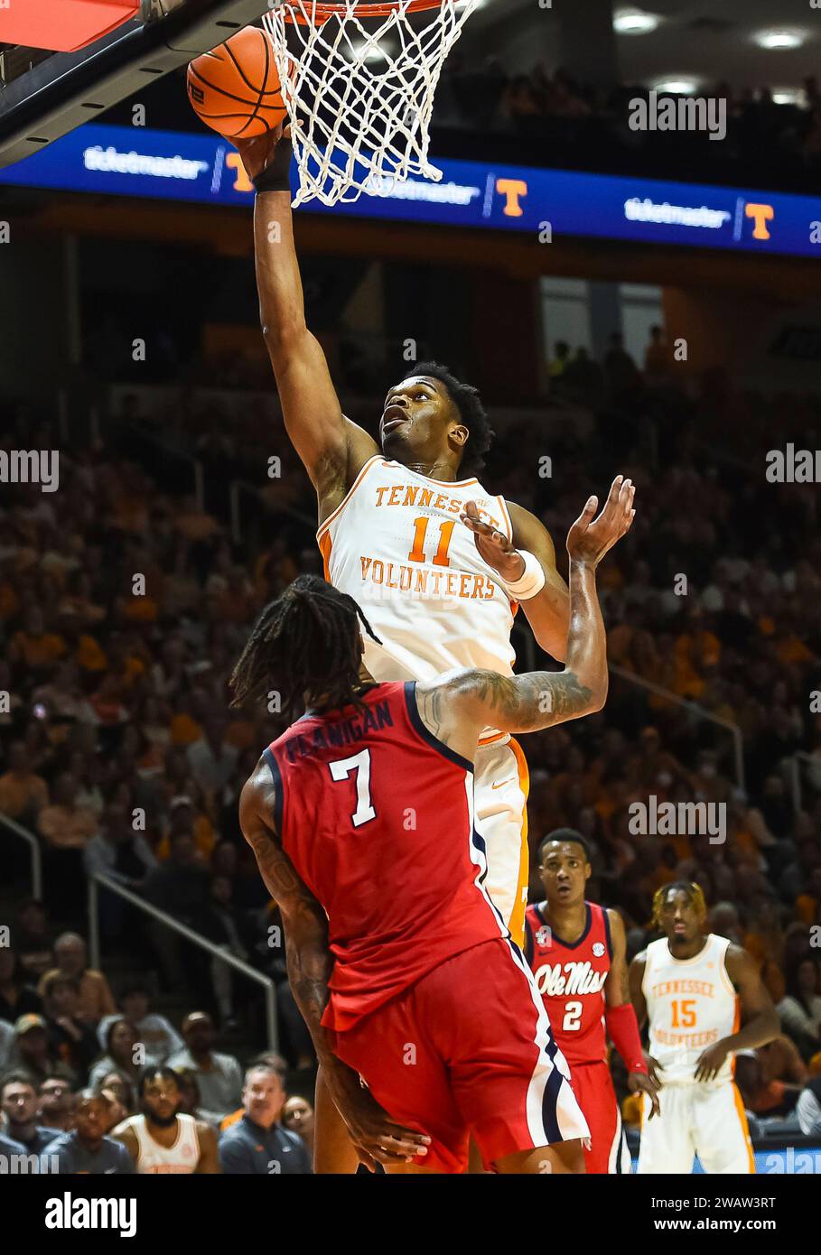 KNOXVILLE, TN - JANUARY 06: Tennessee Volunteers forward Tobe Awaka (11 ...