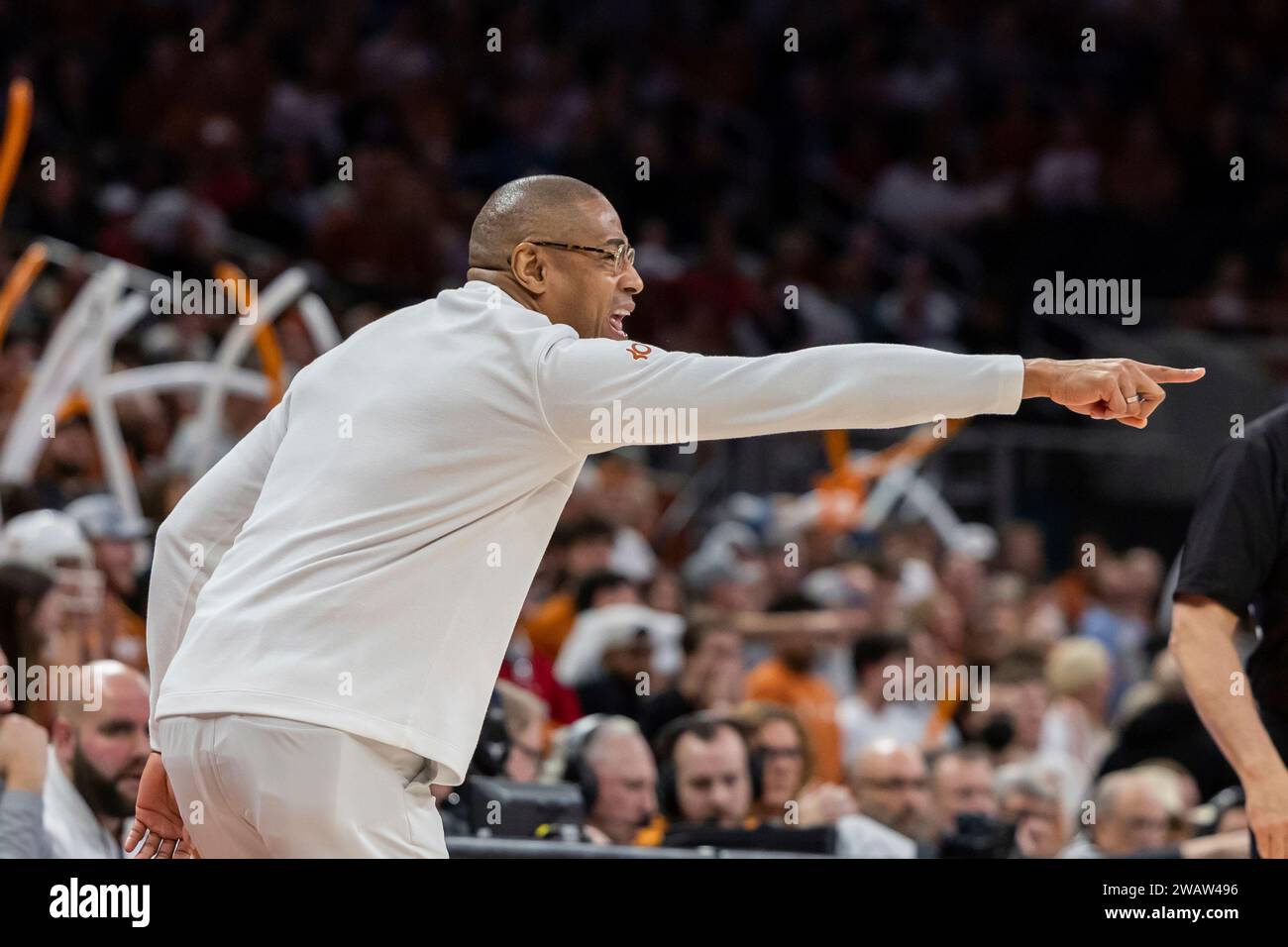 AUSTIN, TX - JANUARY 06: Texas Longhorns head coach Rodney Terry points ...