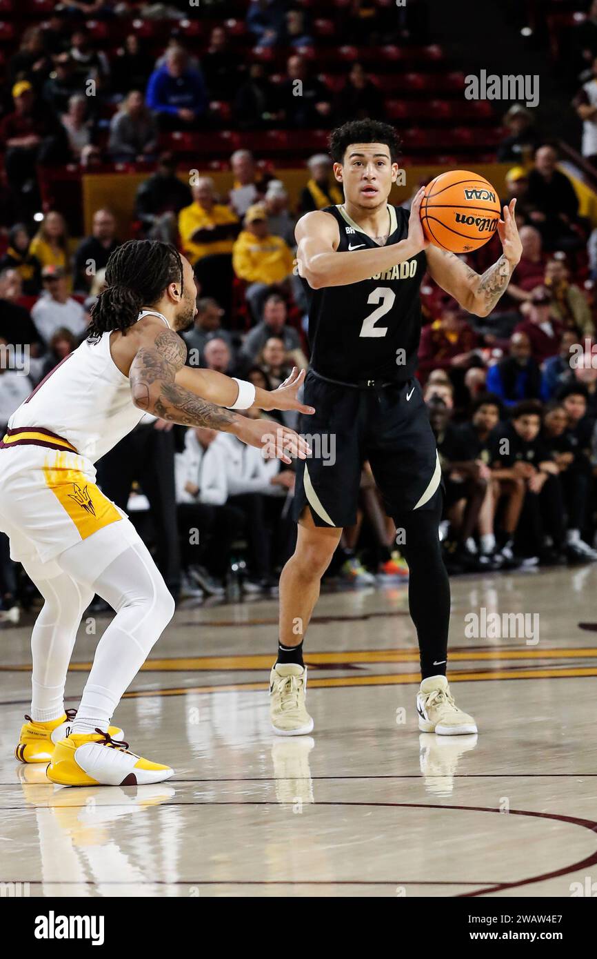 GLENDALE, AZ - JANUARY 06: Colorado Buffaloes guard KJ Simpson (2 ...