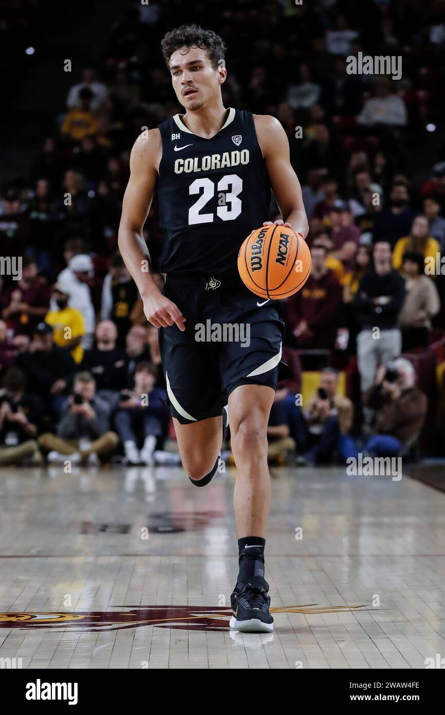 GLENDALE, AZ - JANUARY 06: Colorado Buffaloes forward Tristan da Silva ...
