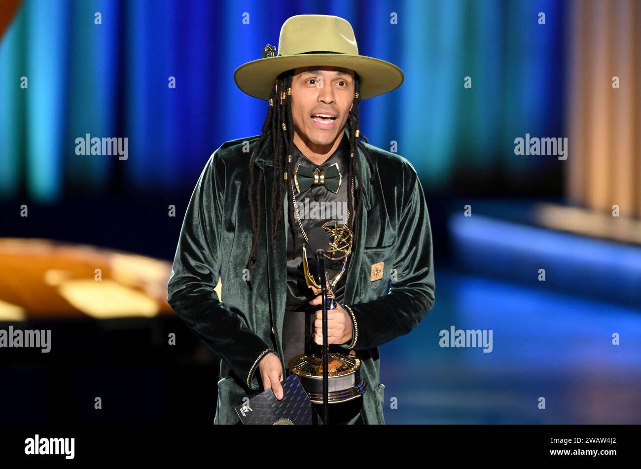 Jon Boogz accepts the Emmy for outstanding choreography for scripted ...