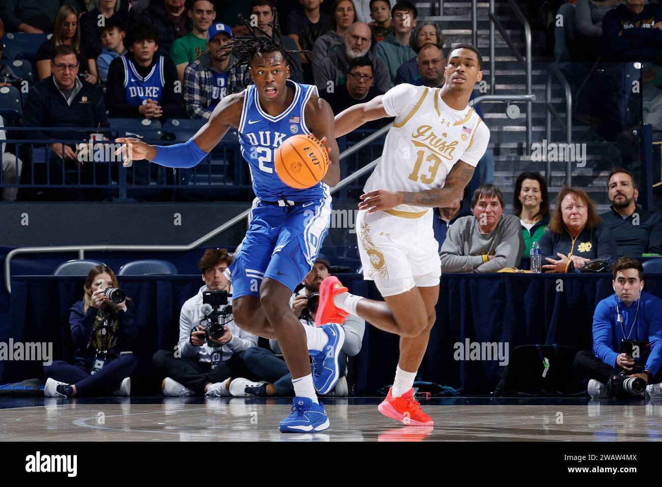 SOUTH BEND, IN - JANUARY 06: Duke Blue Devils forward Mark Mitchell (25 ...