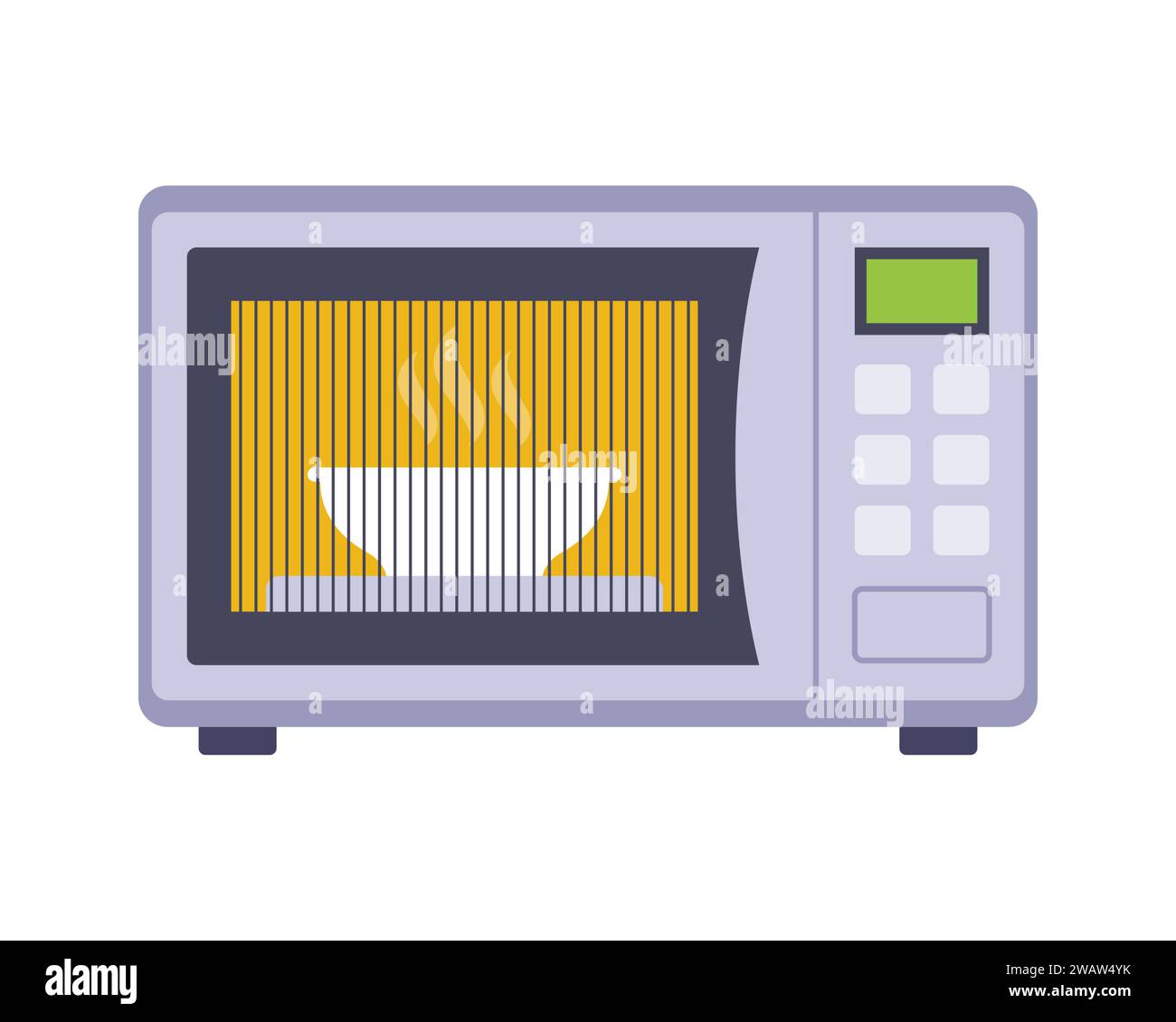 white microwave oven on a white background. flat vector illustration ...