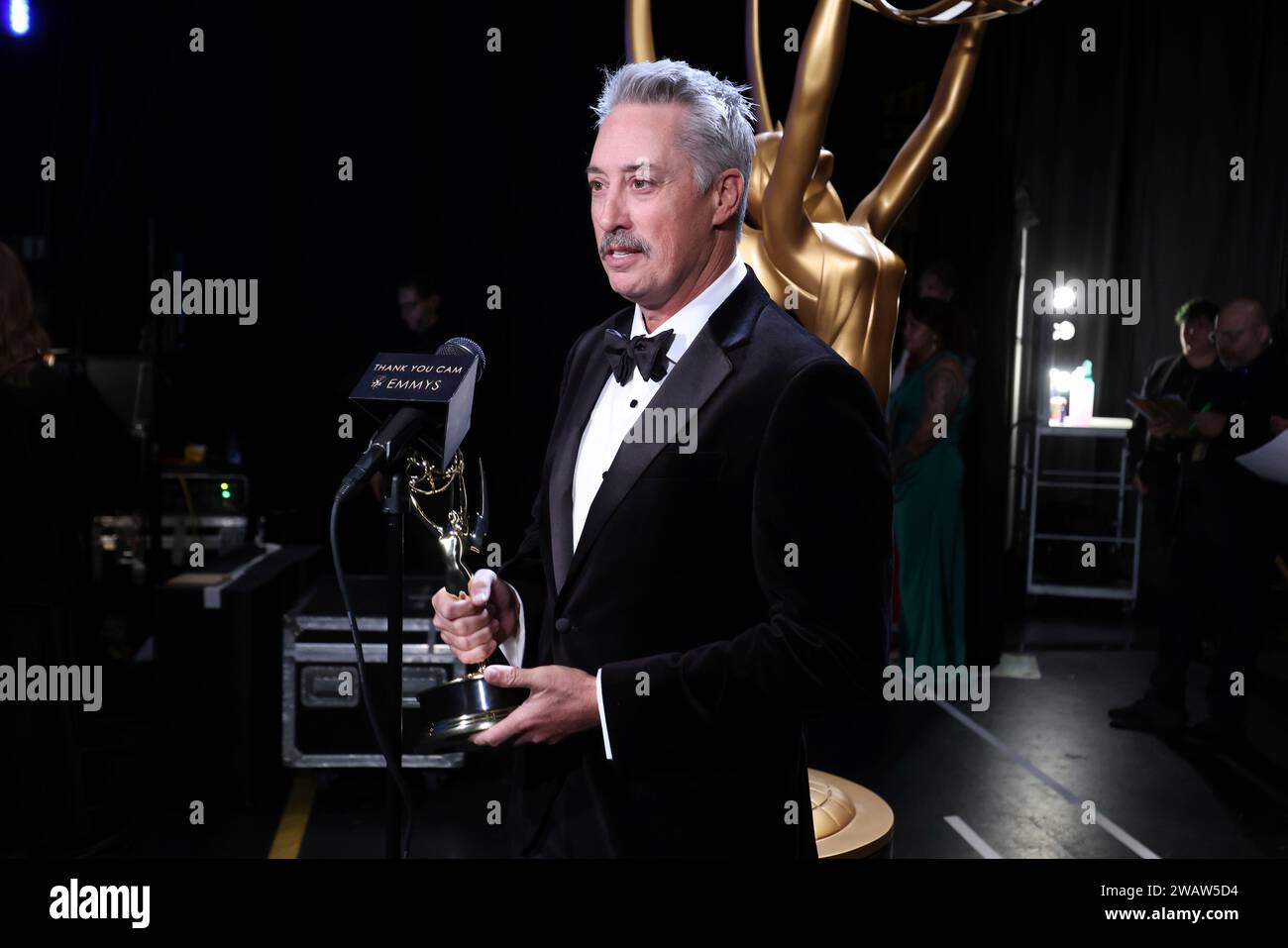 EXCLUSIVE - Wade Allen accepts the Emmy for outstanding stunt ...