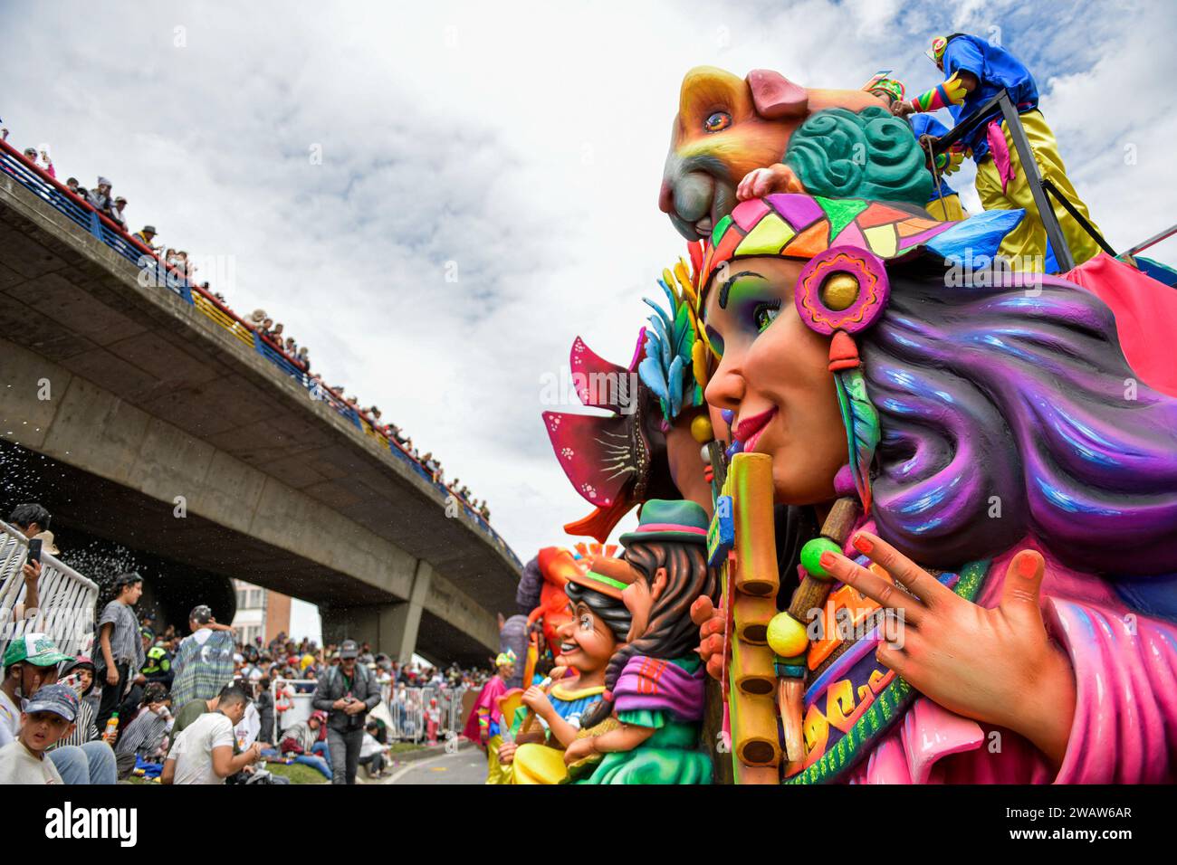 Pasto, Colombia. 06th Jan, 2024. Artists perform on culturaly ...