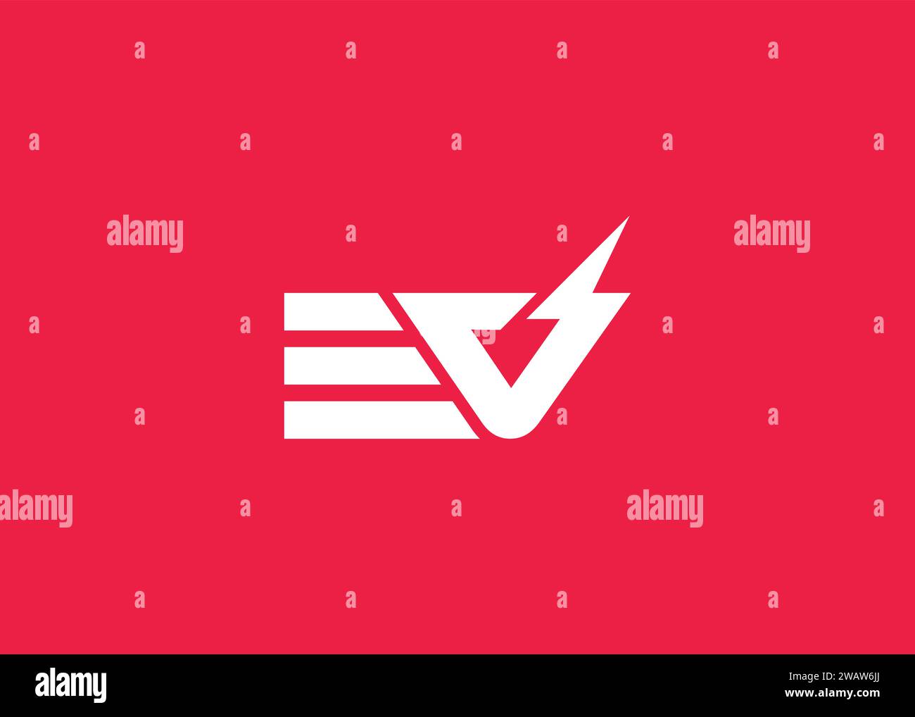 Letter E V Thunder Bolt vector monogram logo design template Stock Vector Image & Art - Alamy