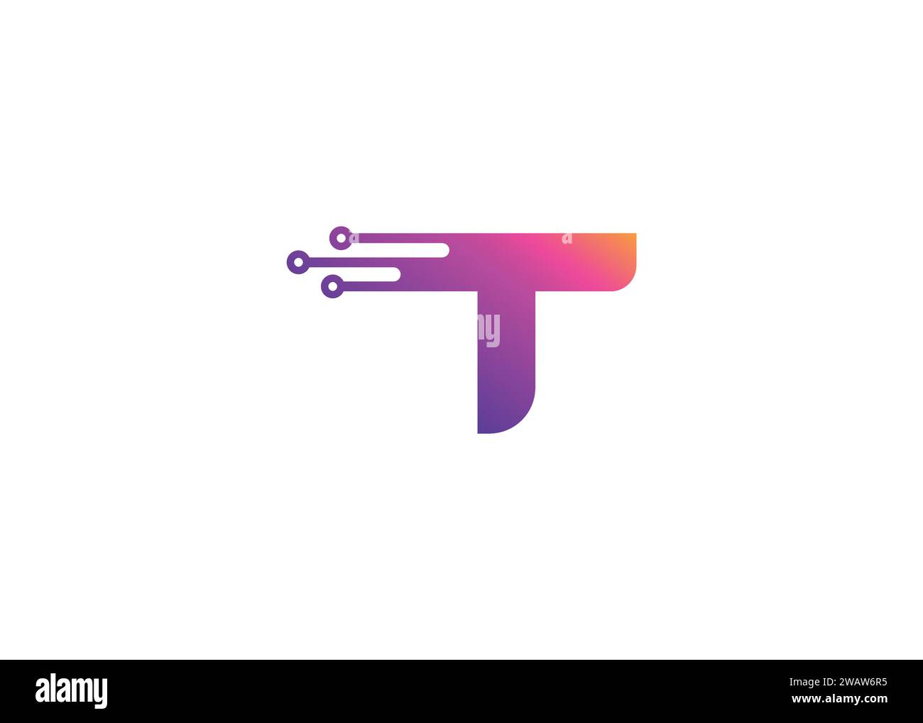 Letter T Technology vector monogram logo design template. Letter T ...