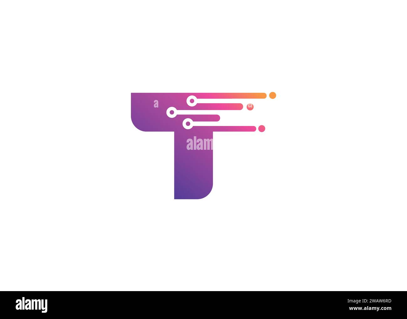 Letter T Technology vector monogram logo design template. Letter T ...