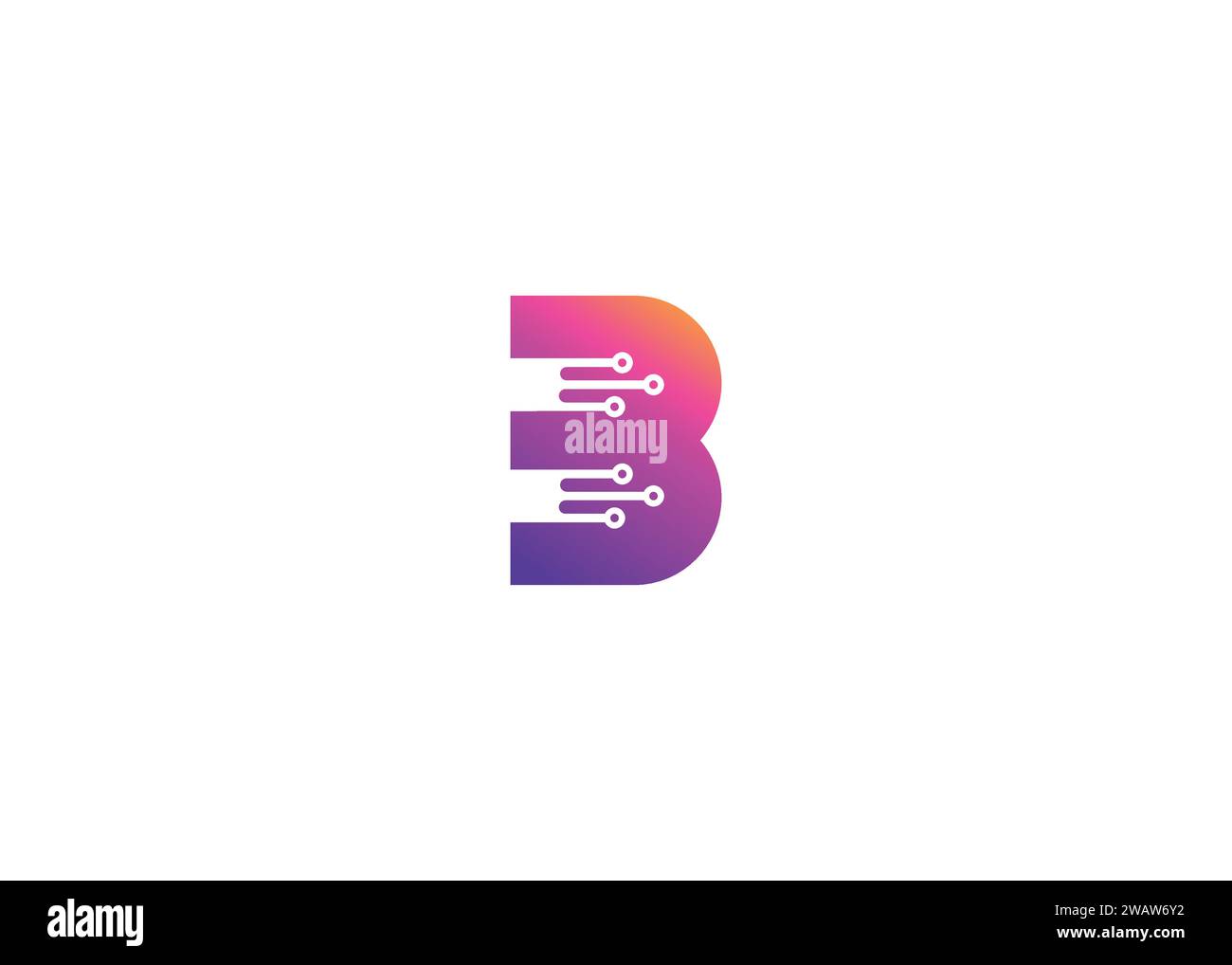 Letter three Technology vector monogram logo design template. Letter ...