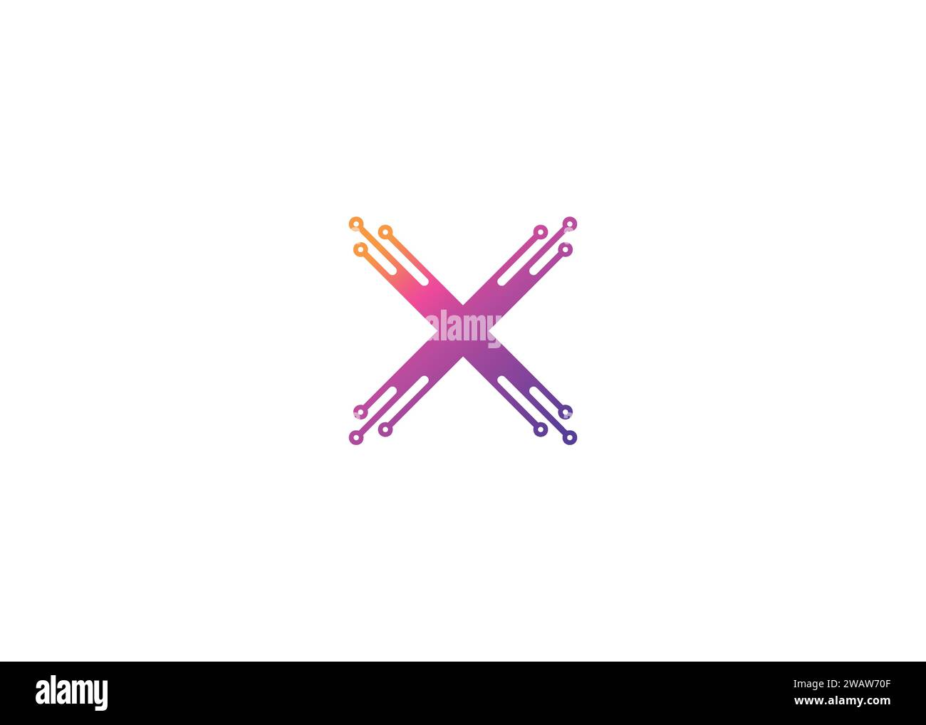 Letter X Technology vector monogram logo design template. Letter X ...