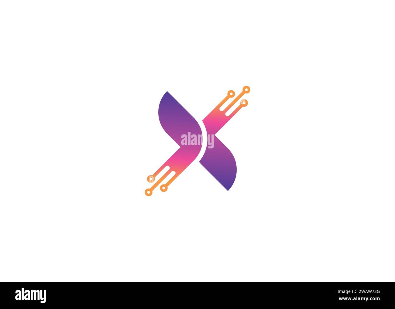 Letter X Technology vector monogram logo design template. Letter X ...