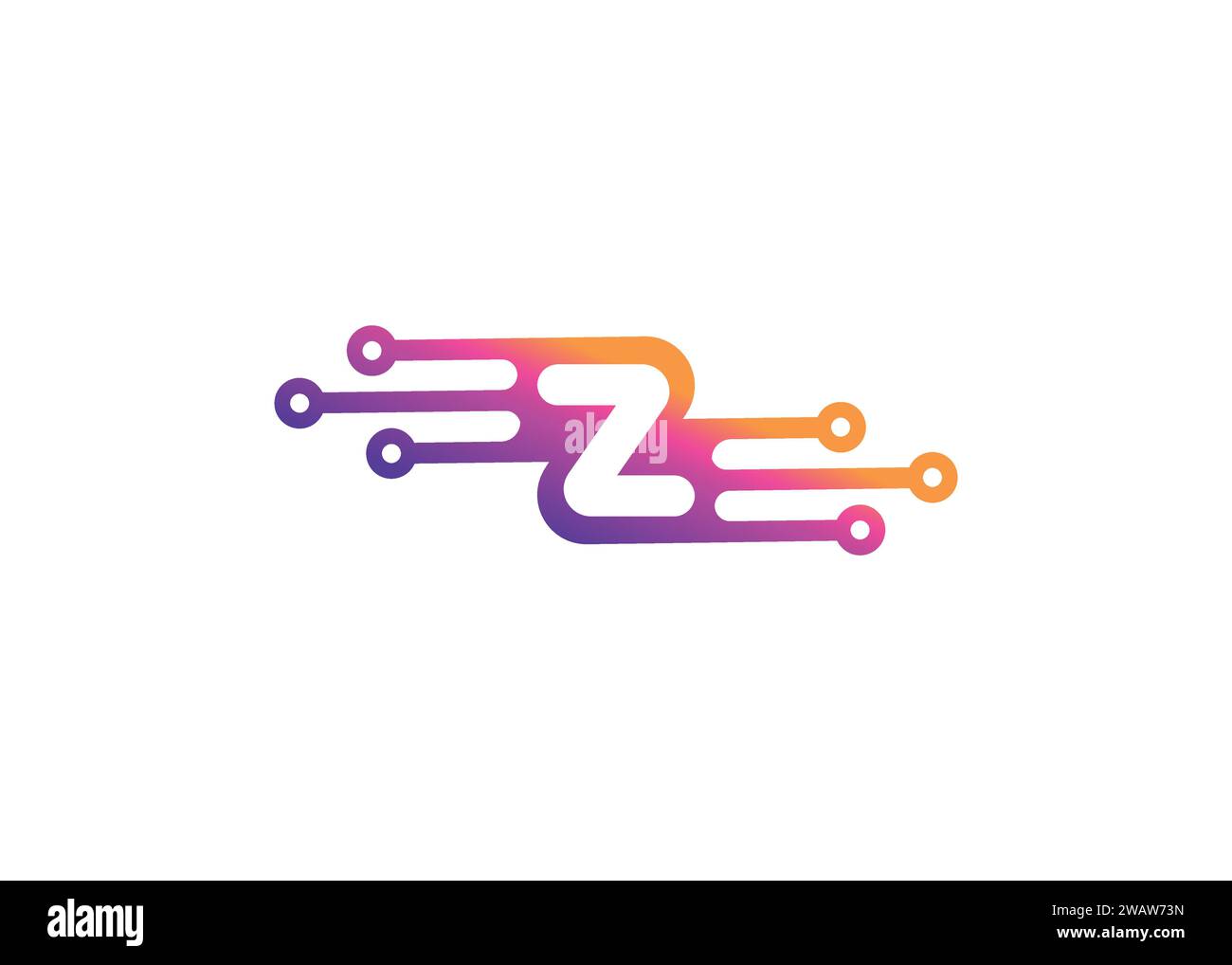 Letter Z Technology vector monogram logo design template. Letter Z ...