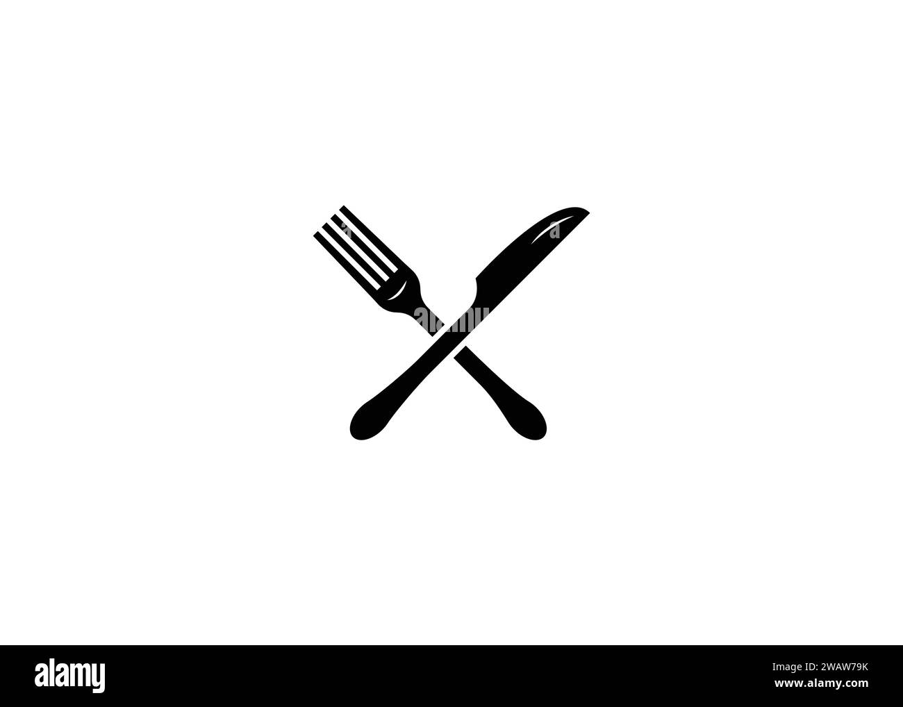 Minimal fork and knife vector logo design template Stock Vector Image ...