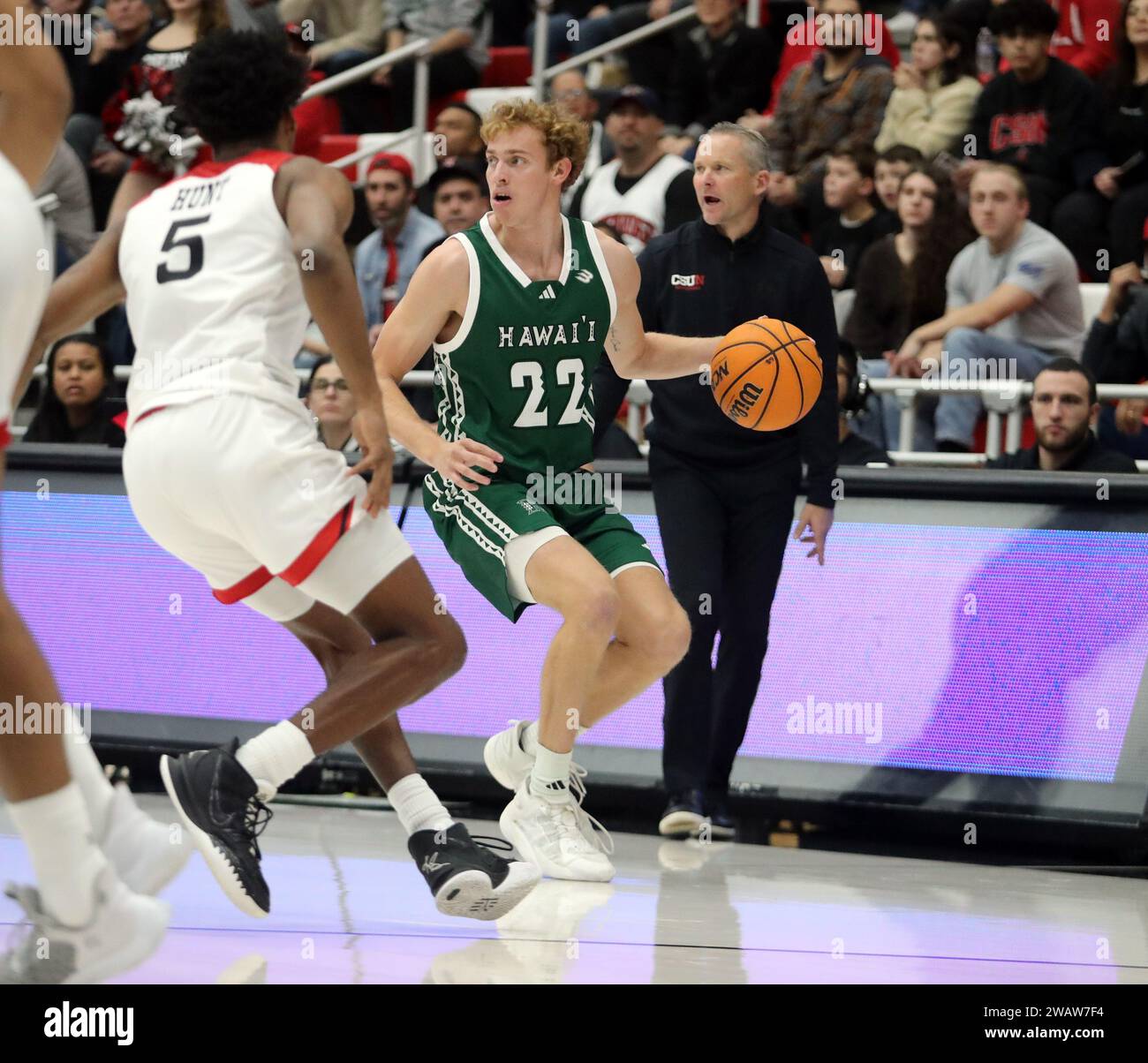 January 6, 2024 - Hawaii Rainbow Warriors guard Ryan Rapp #22 during a ...