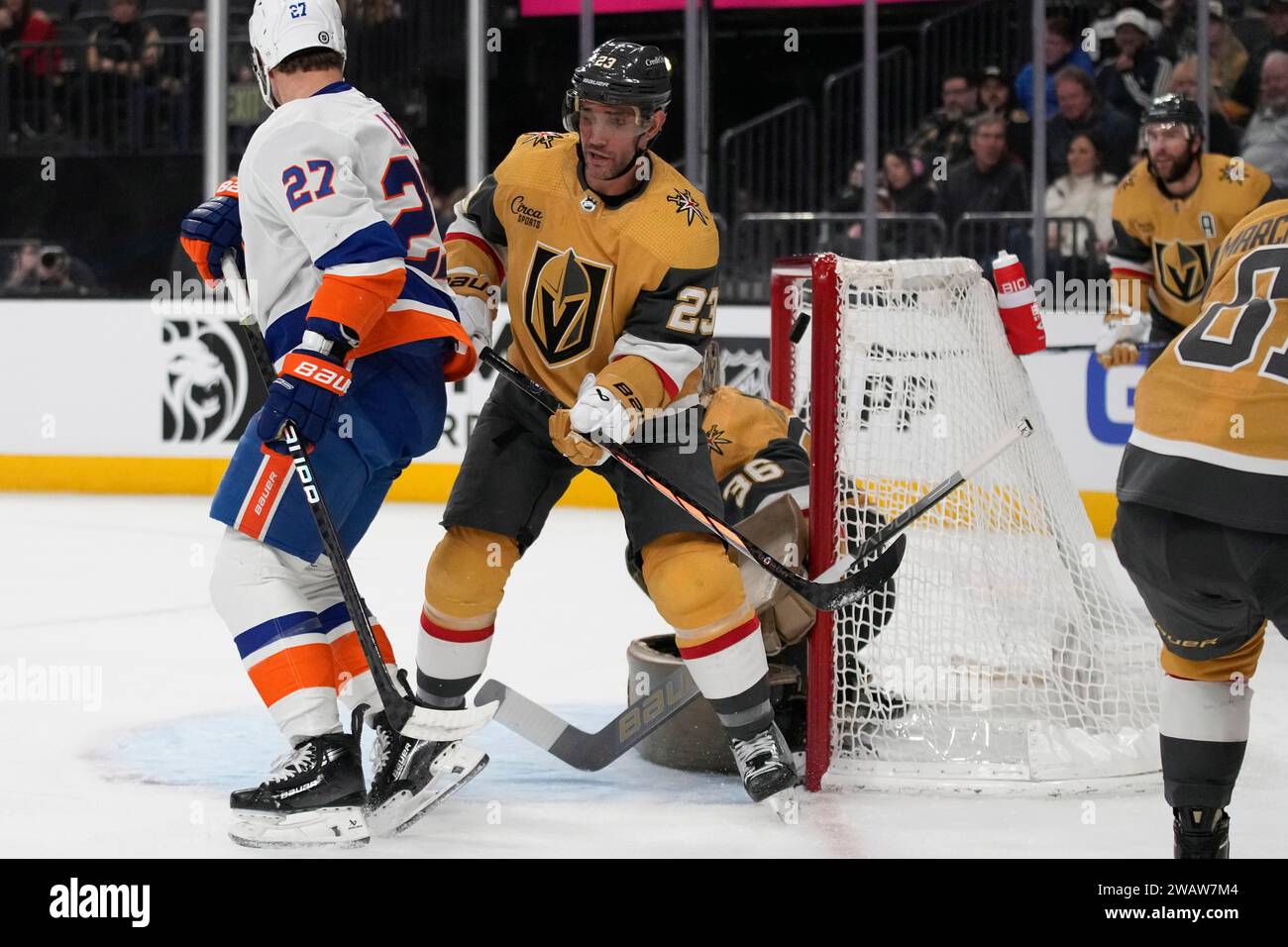 New York Islanders center Mathew Barzal scores against Vegas Golden ... New York Islanders center Mathew Barzal scores against Vegas Golden ...