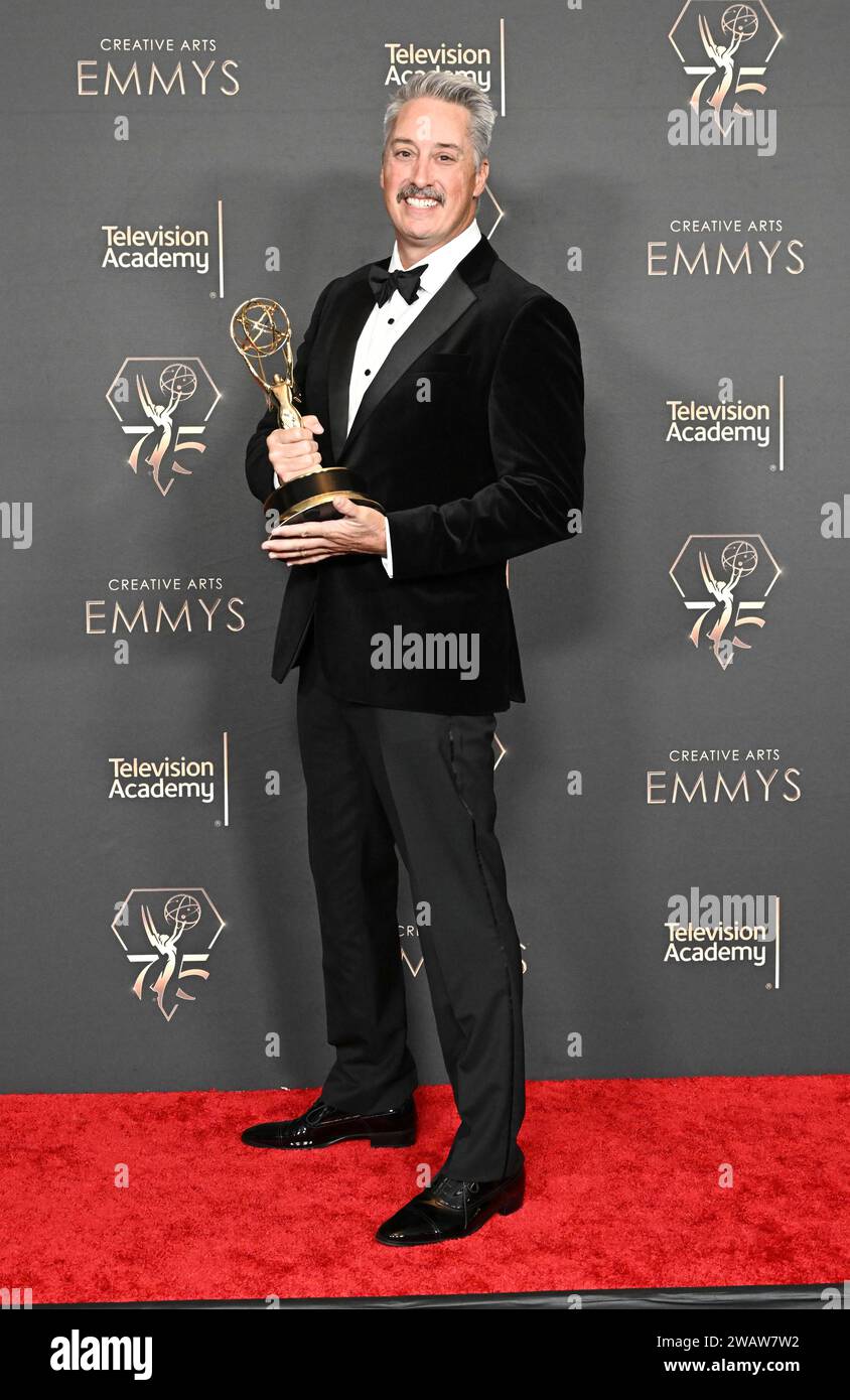 Wade Allen with their Emmy for outstanding stunt coordination for a ...