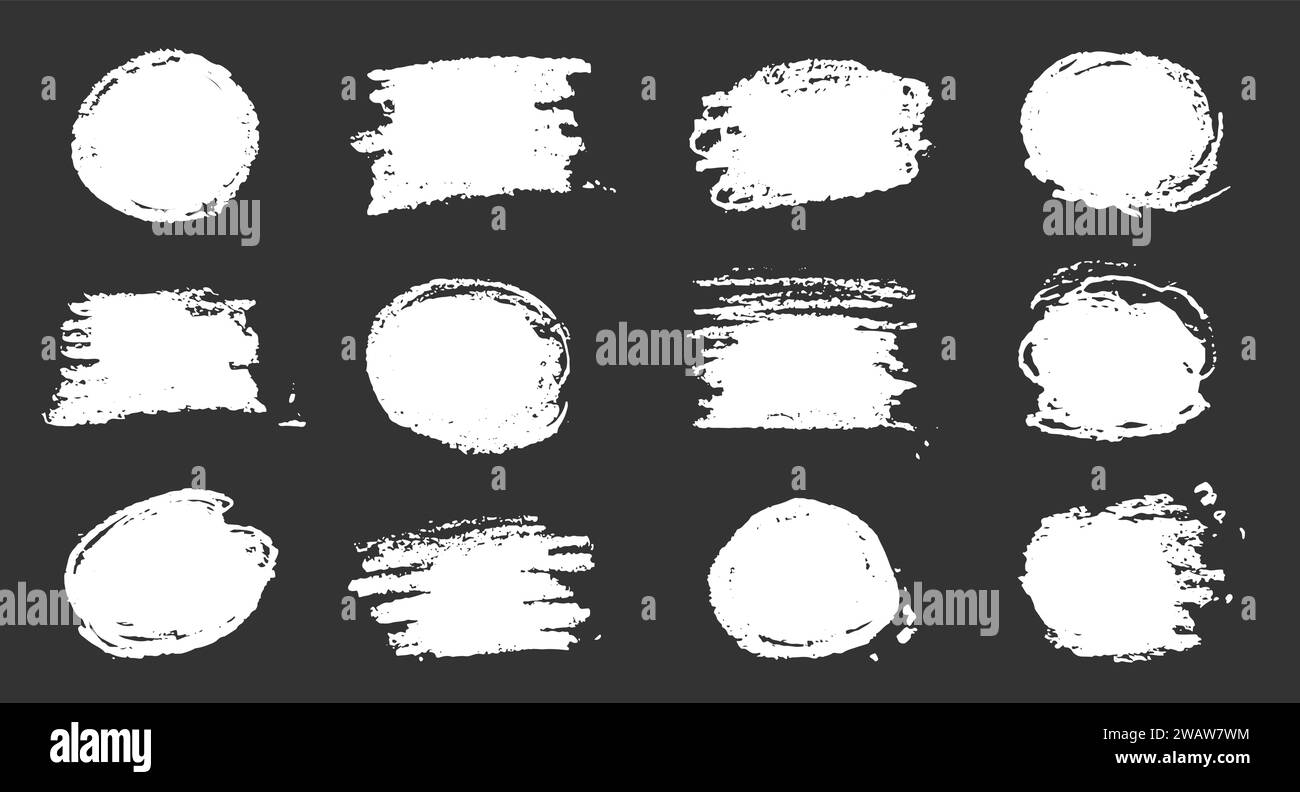 Chalk texture stain set. Hand drawn chalk background doodle effect ...